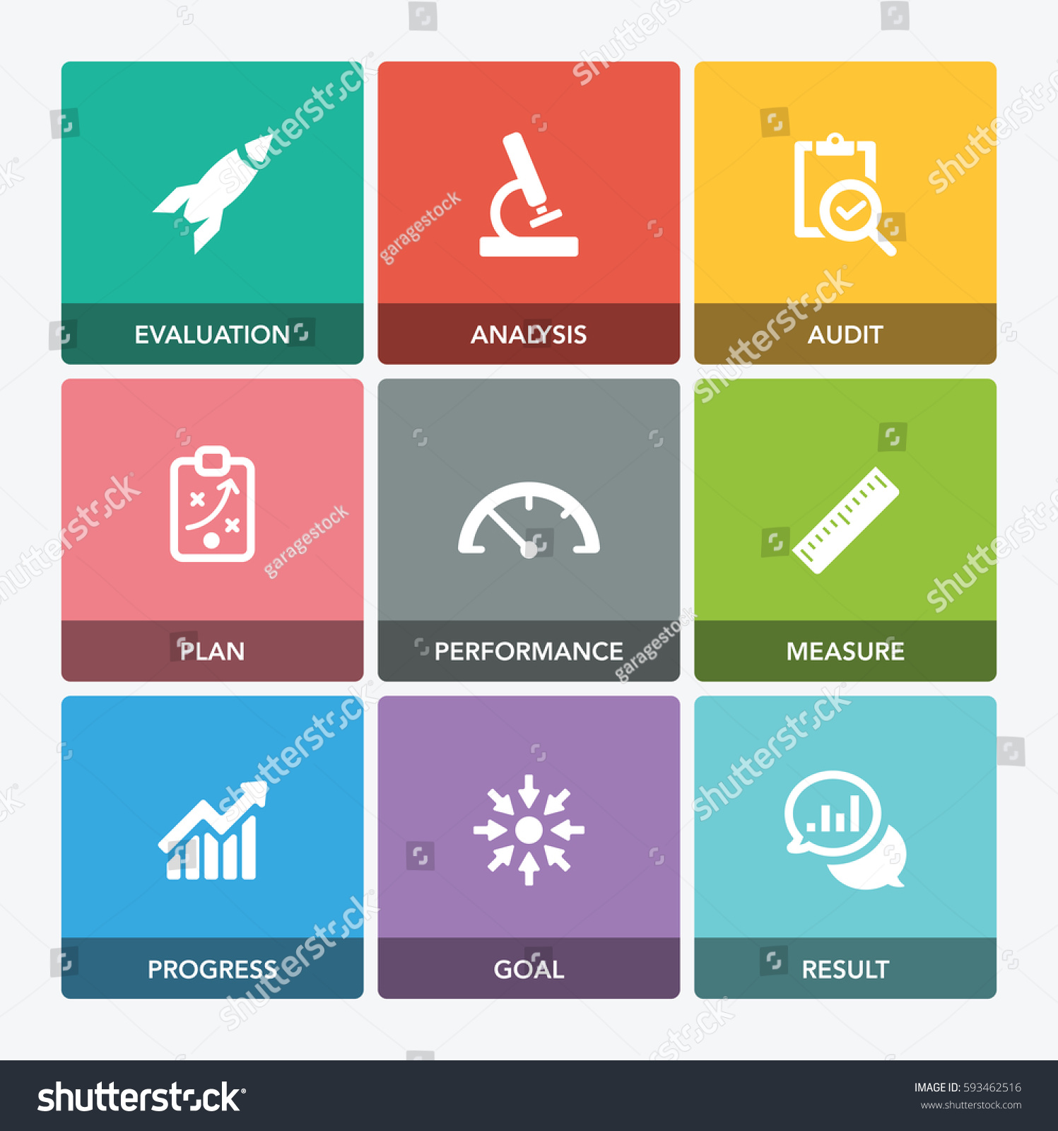 Assessment Icon Set Stock Vector (Royalty Free) 593462516 | Shutterstock