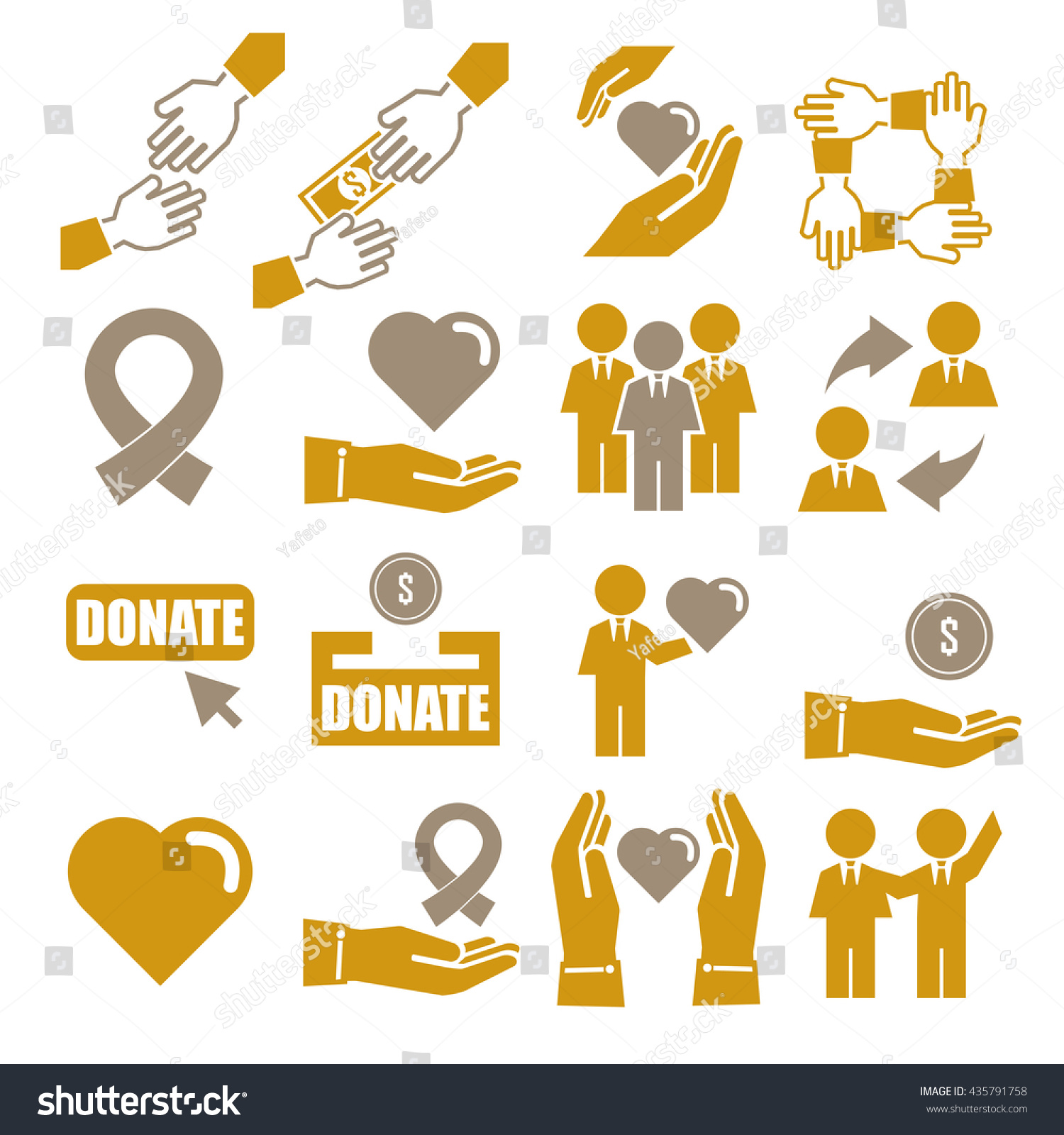 Assist Help Kindness Icon Set Stock Vector (Royalty Free) 435791758