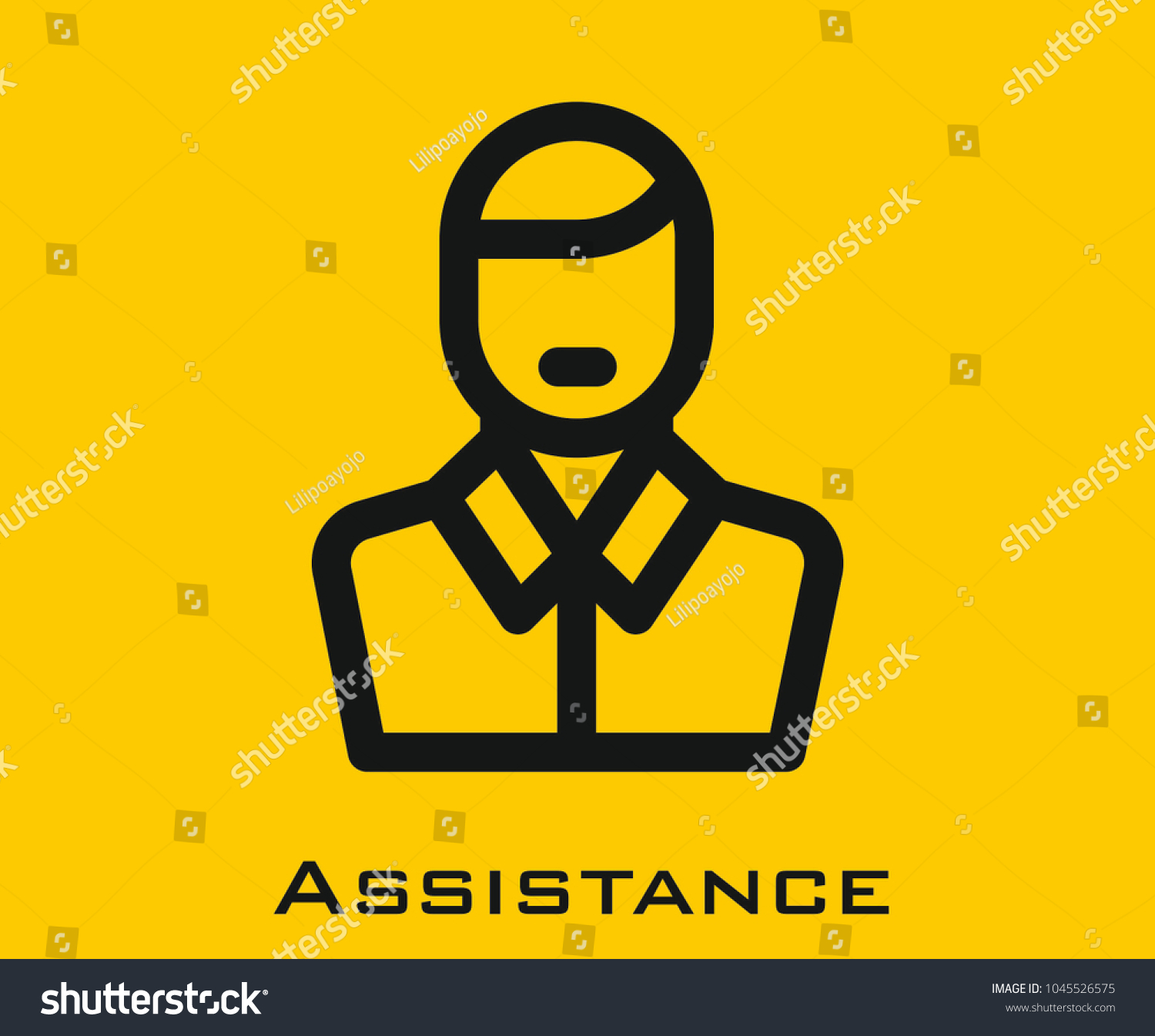 Assistance Vector Icon Stock Vector (Royalty Free) 1045526575 ...