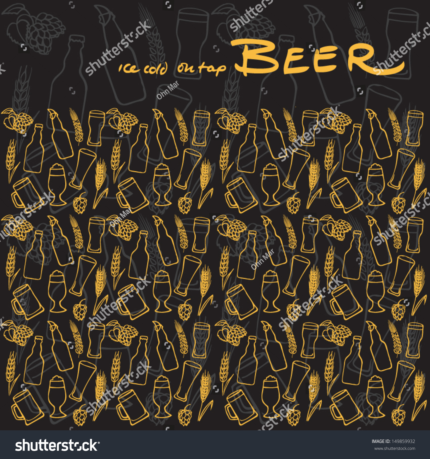 Assorted Beer Cocktail Alcohol Background Pattern Stock Vector (Royalty ...