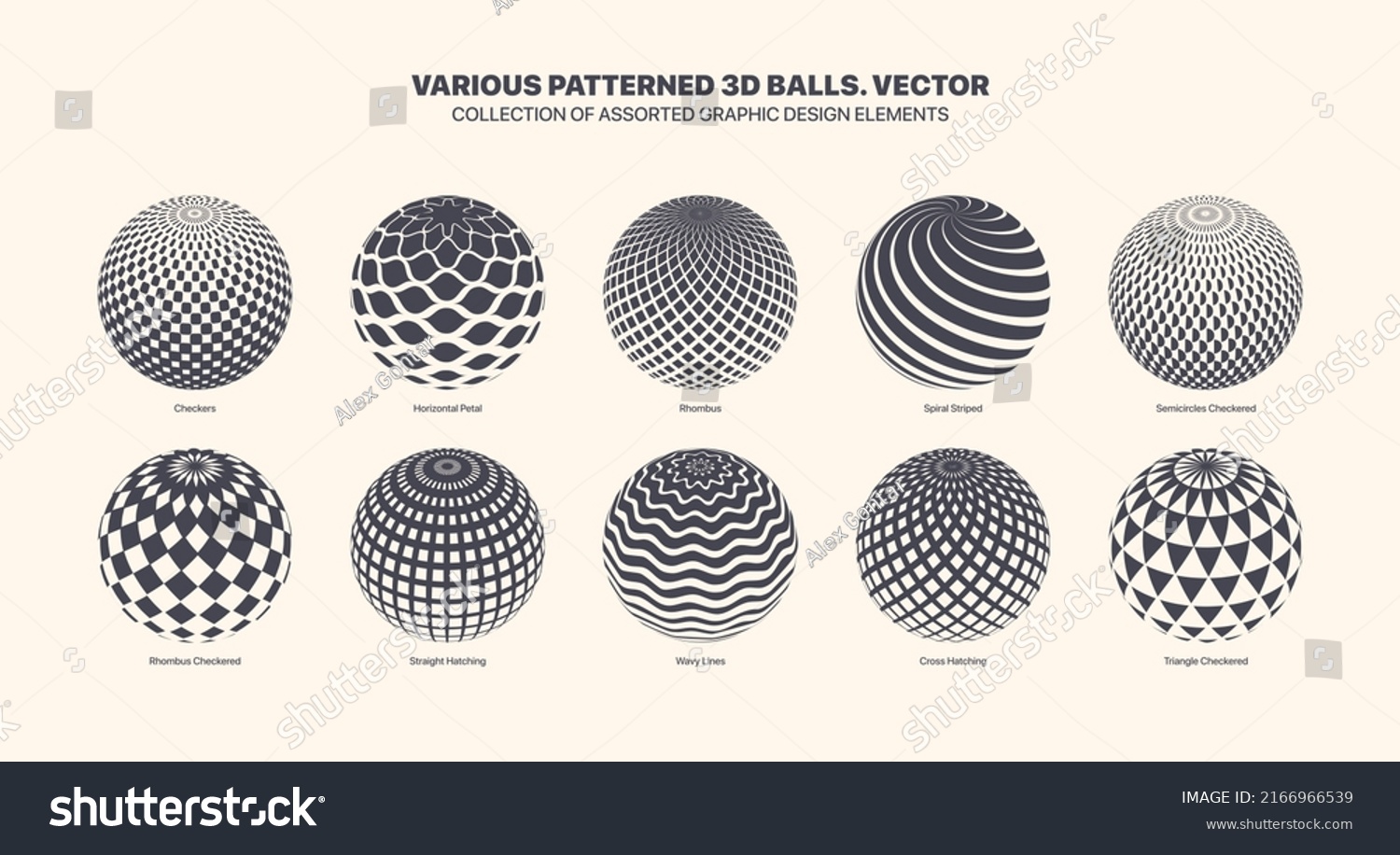 Assorted Different Vector Abstract Patterned 3d Stock Vector (Royalty ...