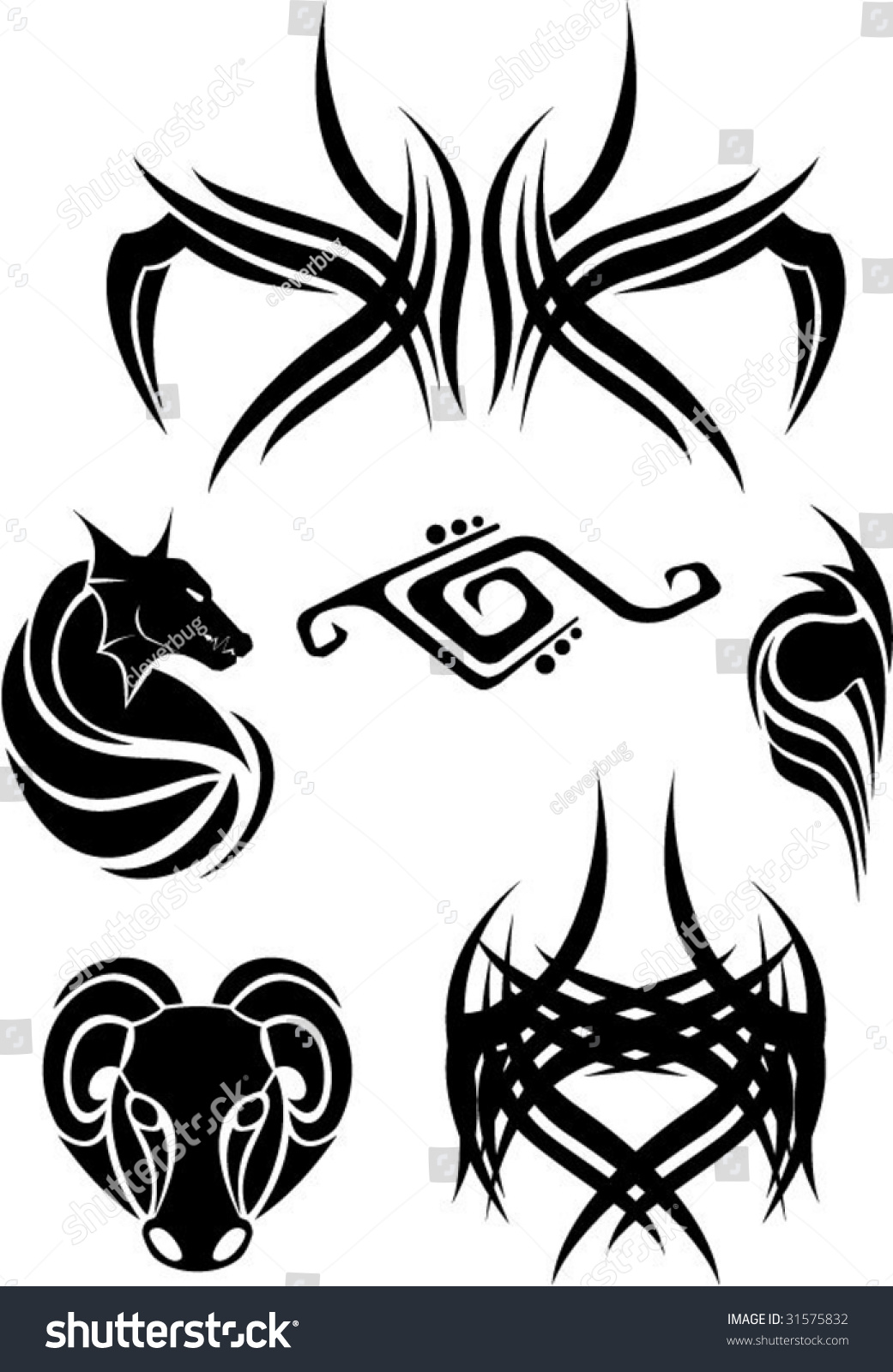 Assorted Tattoo Art Stock Vector (Royalty Free) 31575832