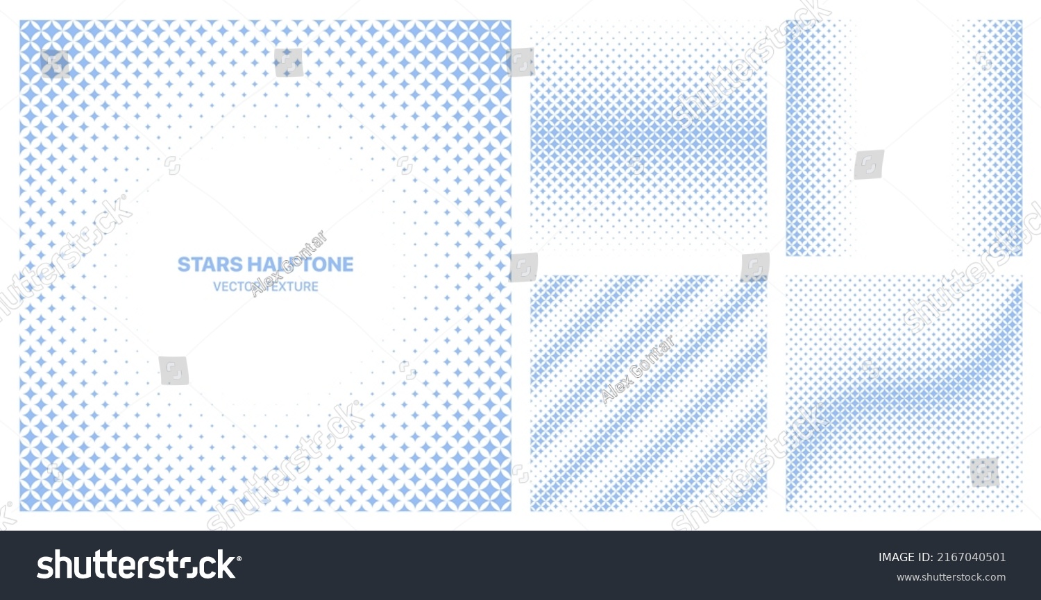 Assorted Various Pale Blue Stars Halftone Stock Vector (Royalty Free ...