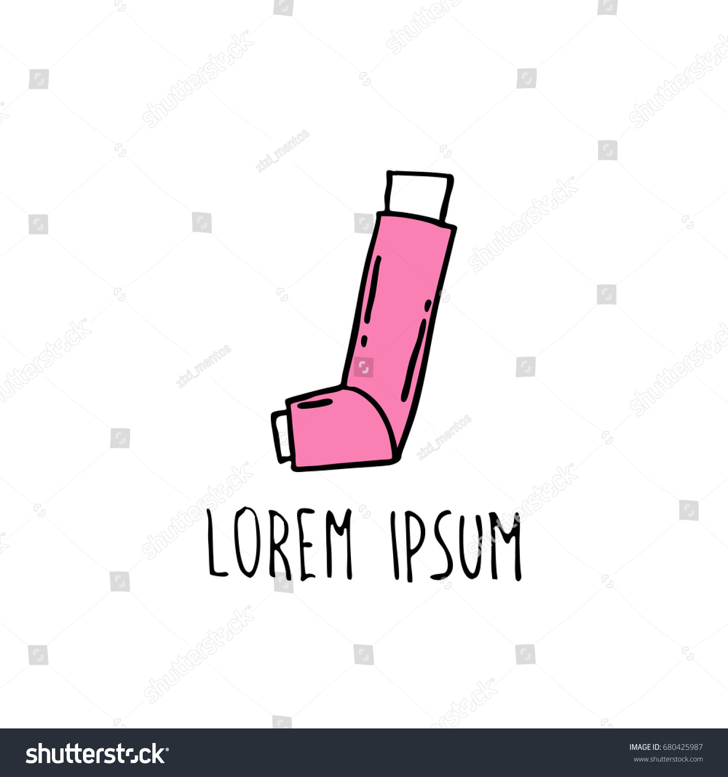 Asthma Inhaler Doodle Icon Stock Vector (Royalty Free) 680425987 ...