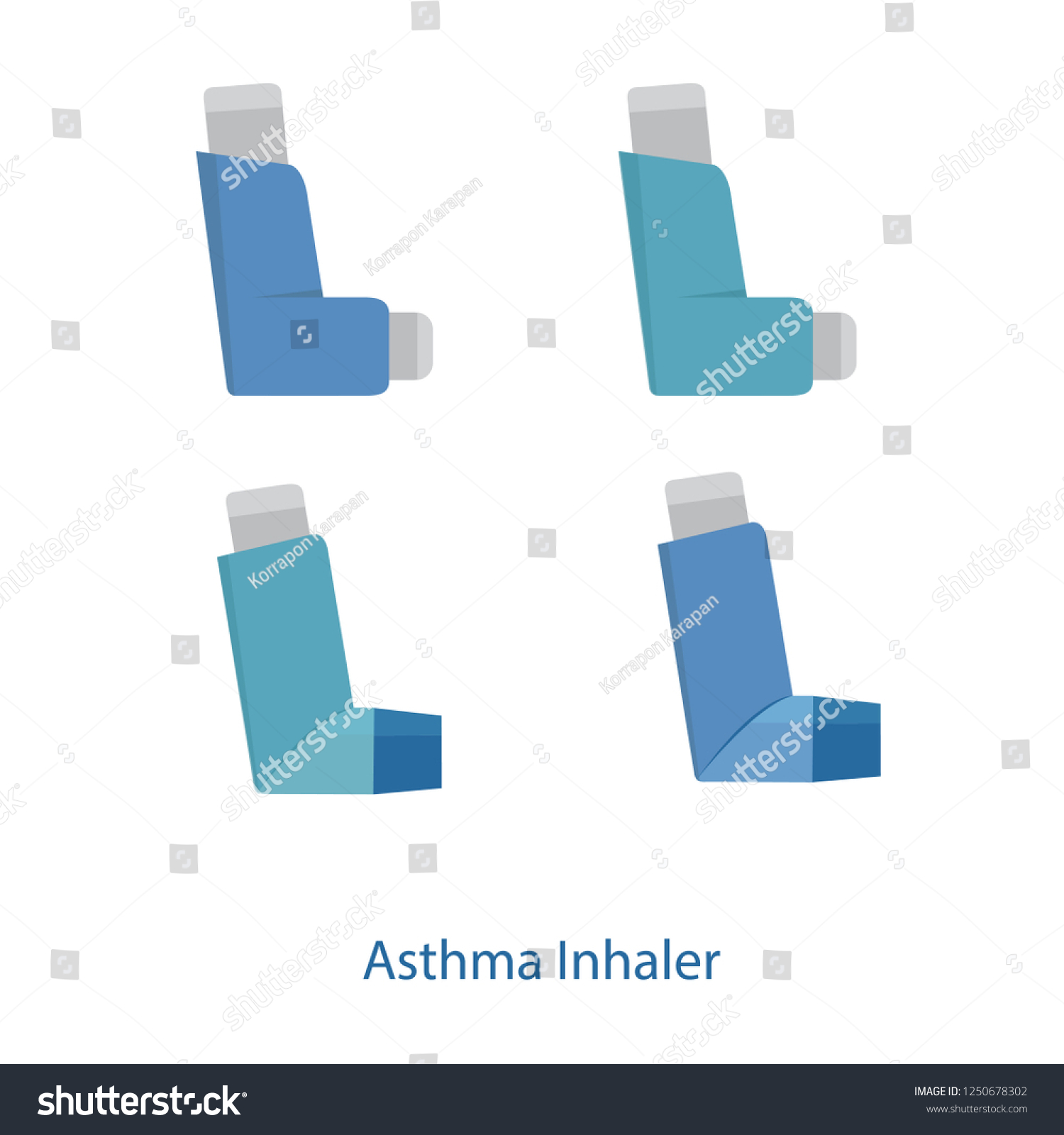 Asthma Inhaler Vector On White Background: เวกเตอร์สต็อก (ปลอดค่า ...