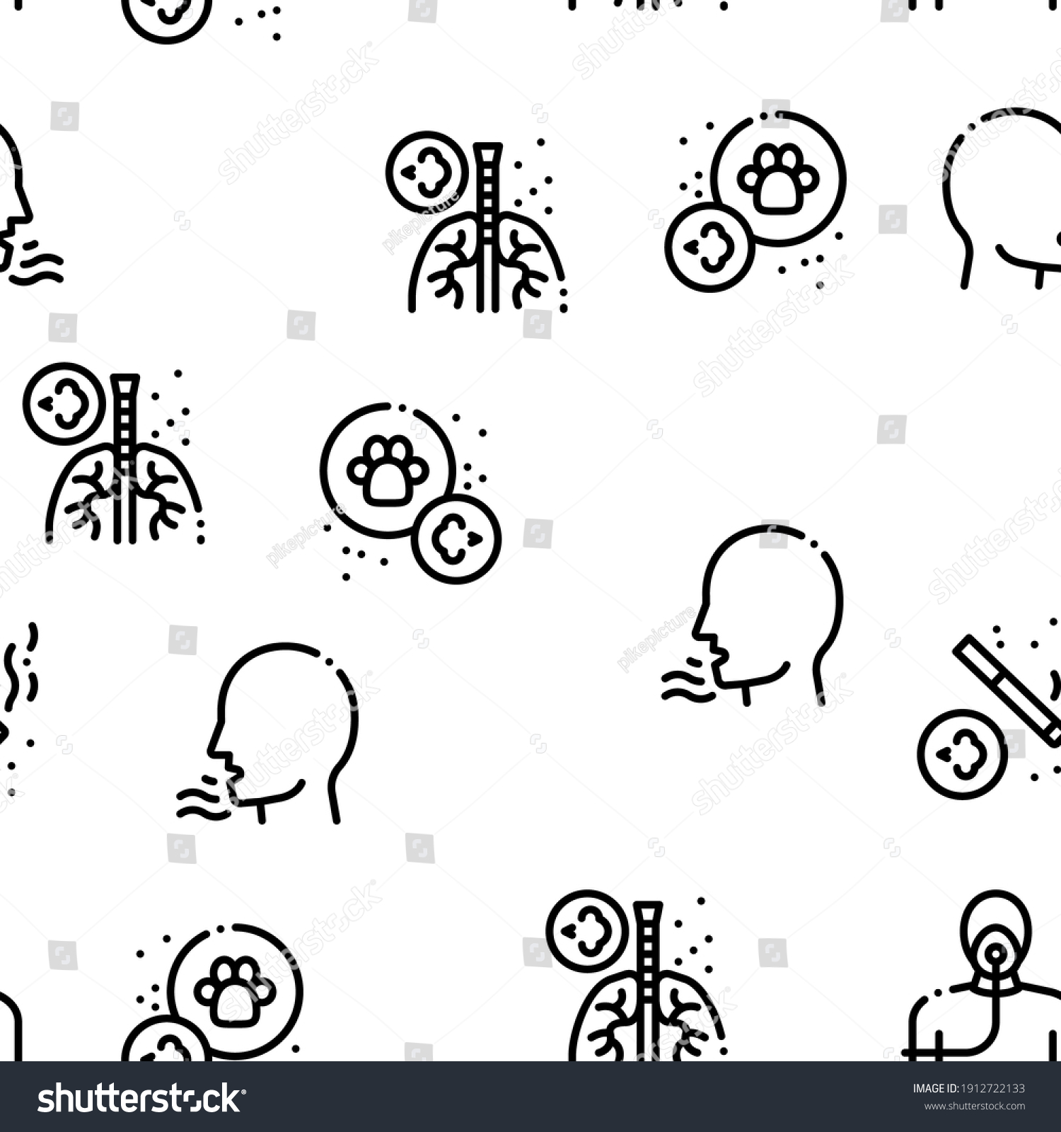 Asthma Sick Allergen Seamless Pattern Vector Stock Vector (Royalty Free ...