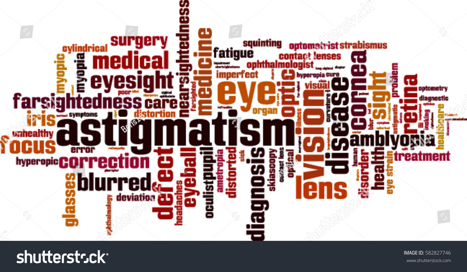 Astigmatism Word Cloud Concept Vector Illustration: เวกเตอร์สต็อก (ปลอด ...