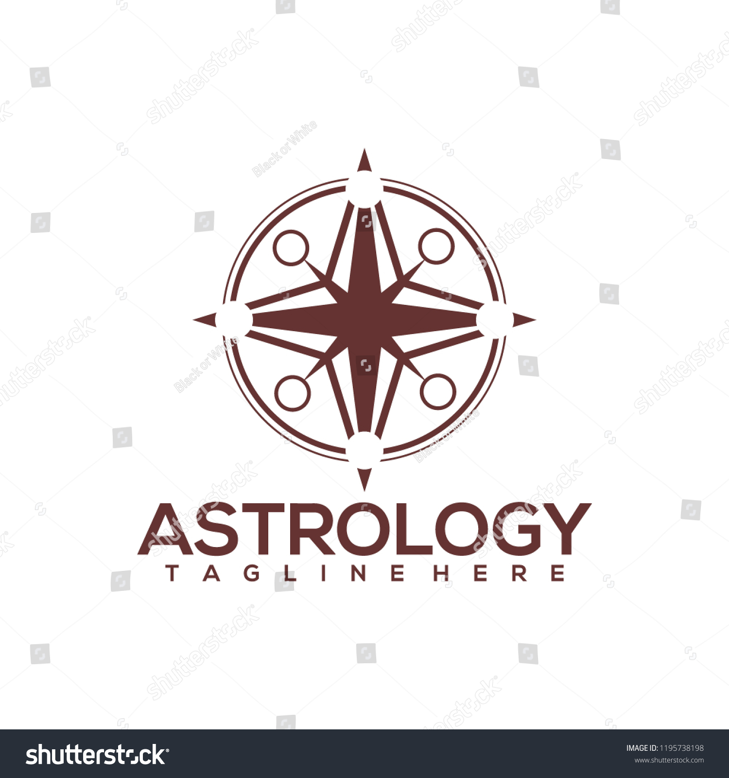 Astrology Logo Design Stock Vector (Royalty Free) 1195738198