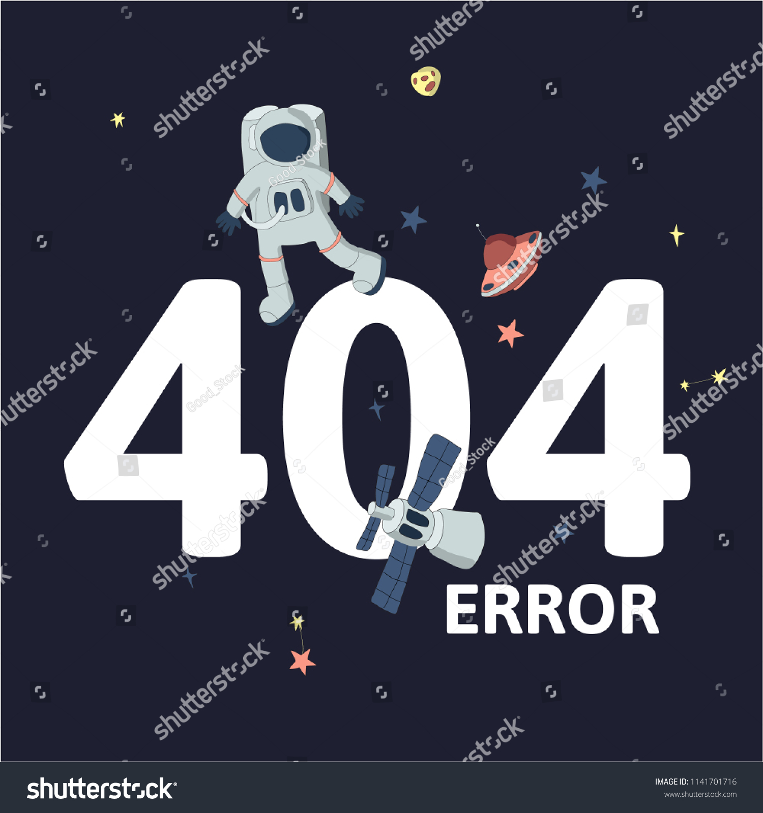 Astronaut Spaceships Outer Space Text Warning Stock Vector (Royalty ...