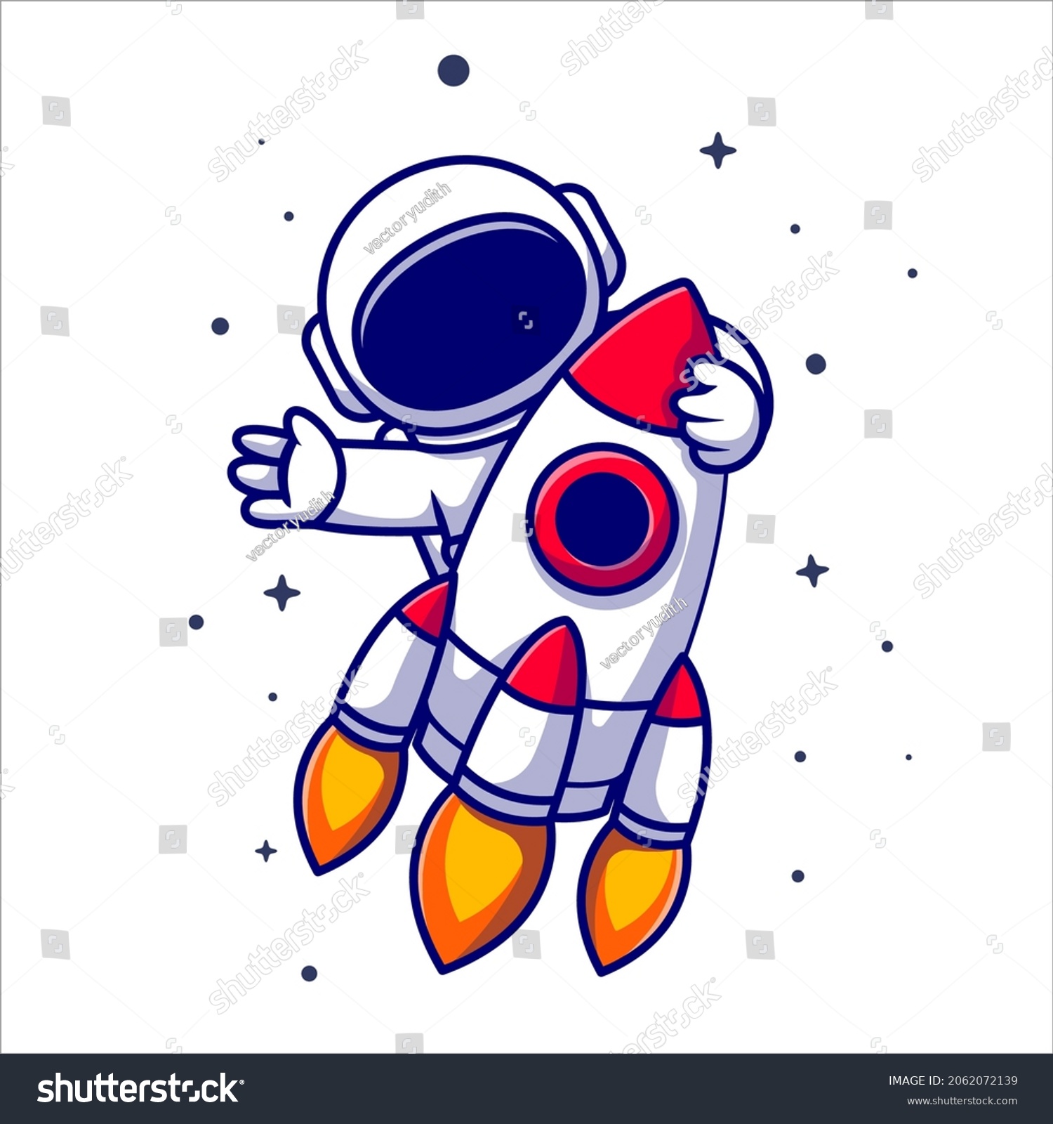 Astronaut Cartoon Vector Good Reference Design Stock Vector (Royalty ...