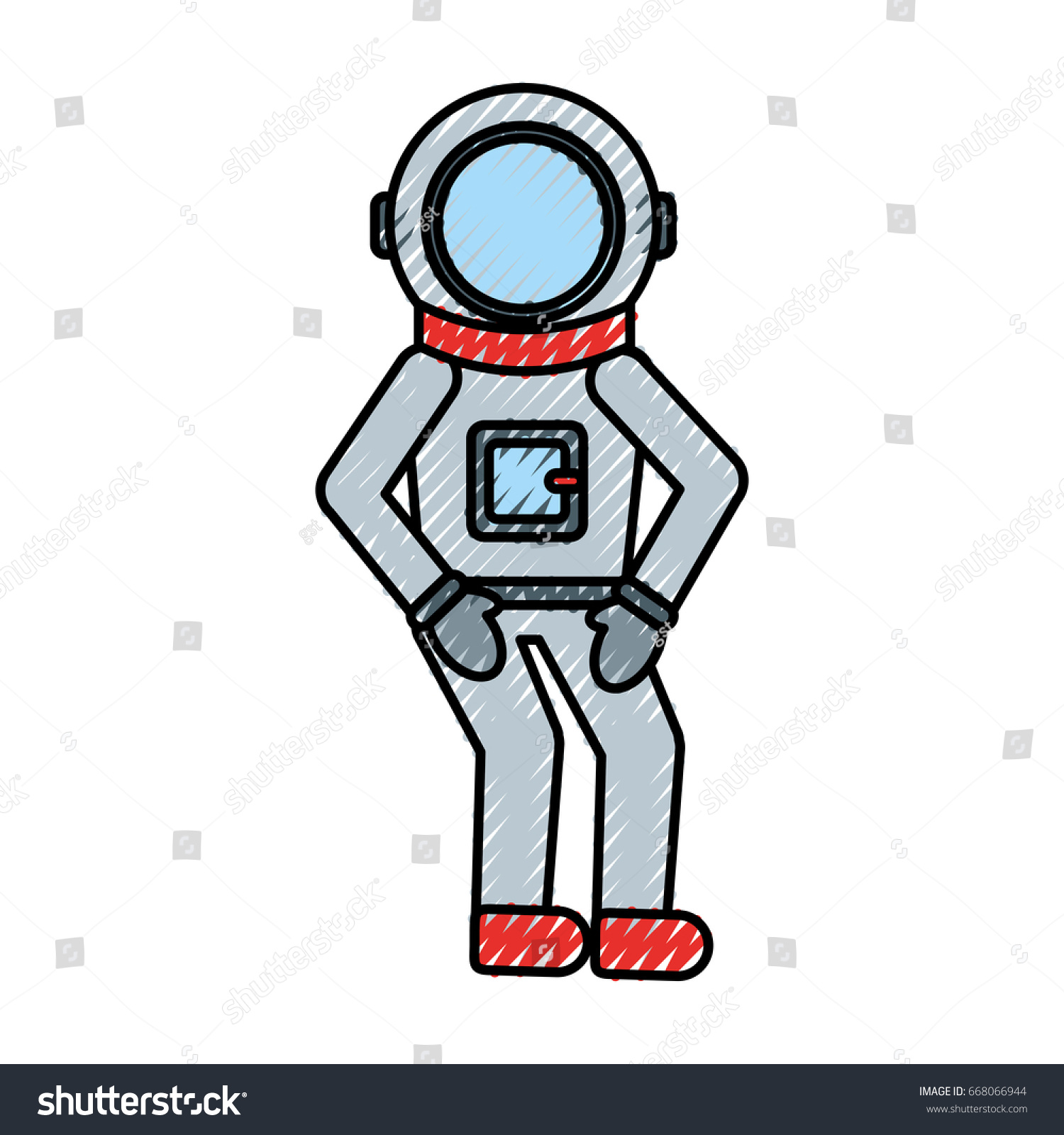 Astronaut Comic Character Icon: vector de stock (libre de regalías ...