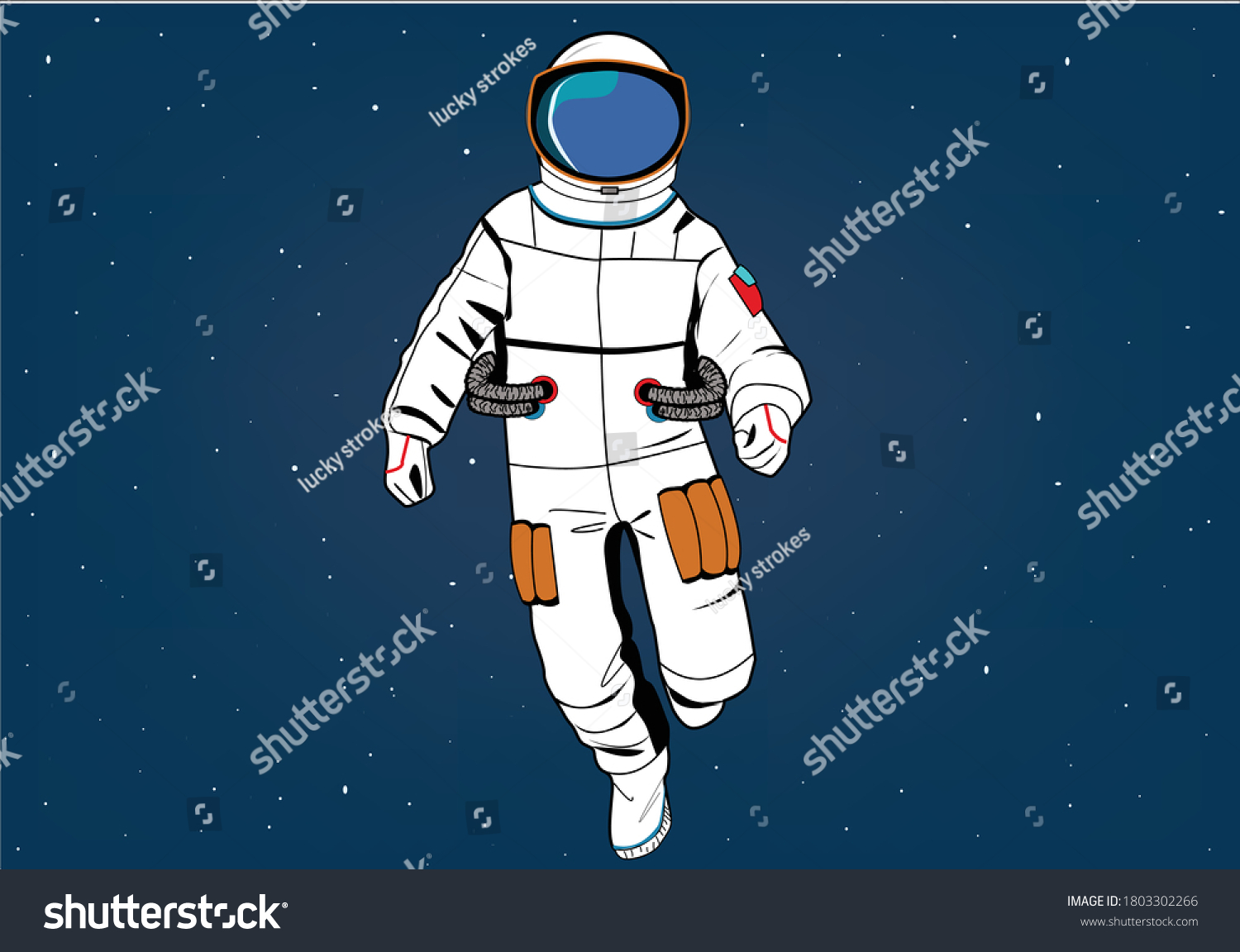 Astronaut Design Vector Hand Drawn Stock Vector (Royalty Free ...