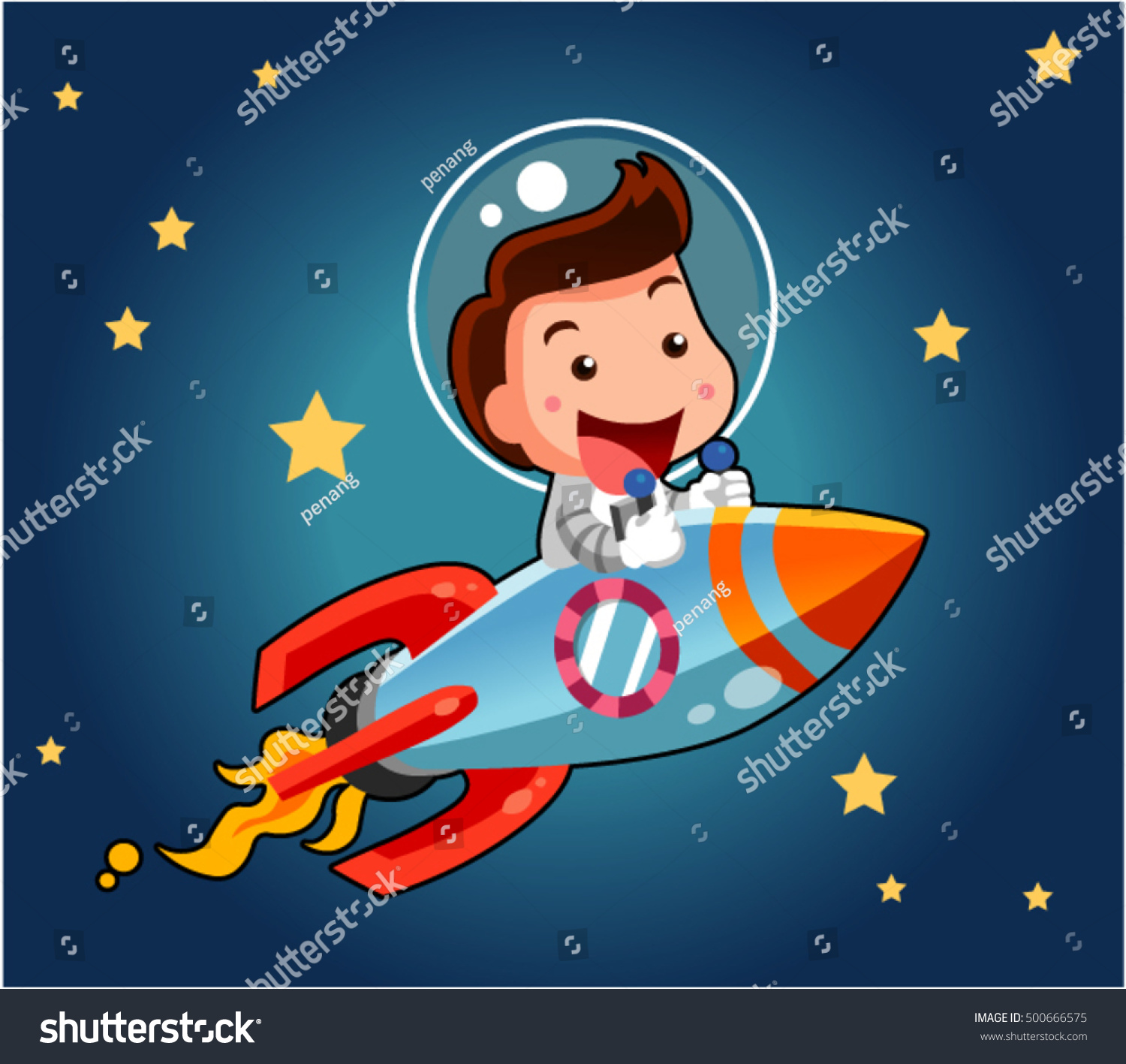 Astronaut Drive Rocket Stock Vector (Royalty Free) 500666575 | Shutterstock