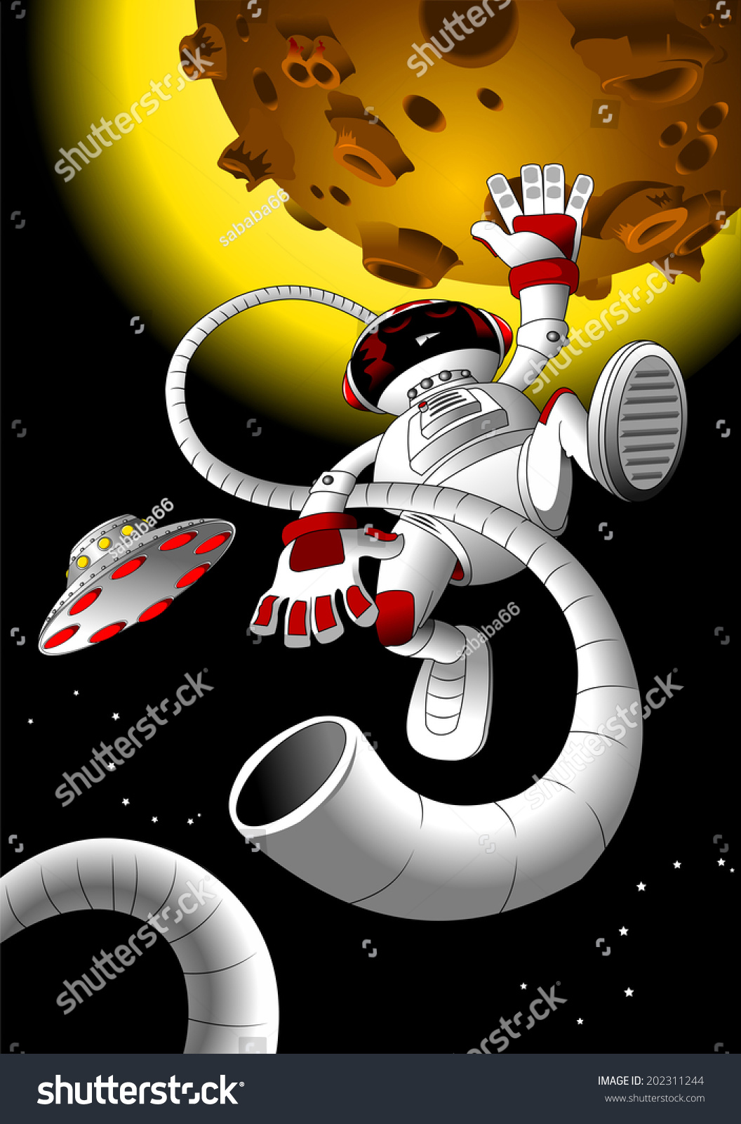 Astronaut Floating Space Zero Gravity Vector: Stock-Vektorgrafik ...