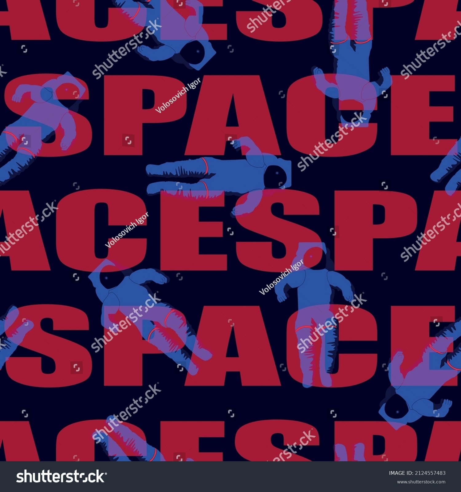 Astronaut Space Lettering Pattern Stock Vector (Royalty Free ...