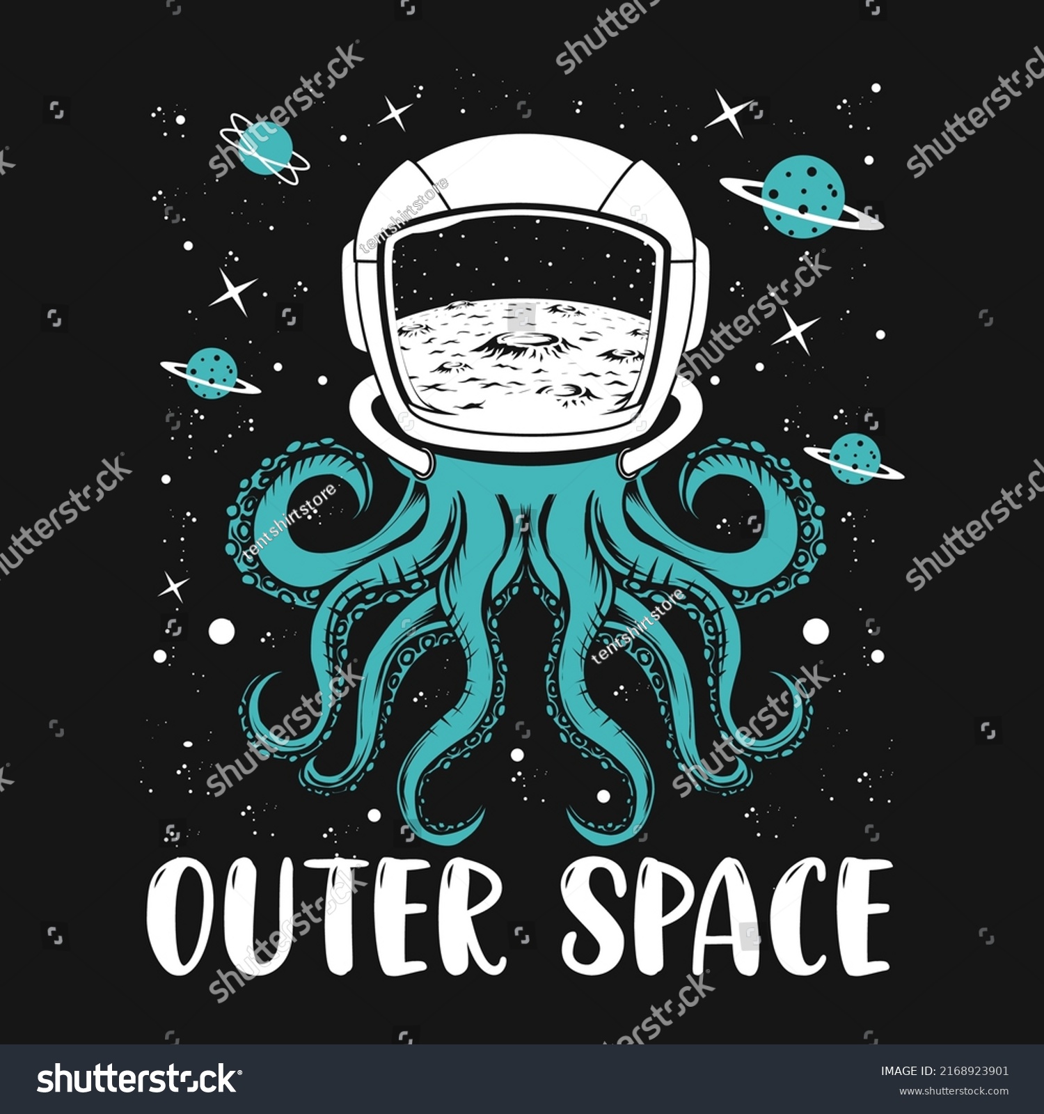 Astronaut Octopus Helmet Vector Design Stock Vector (Royalty Free ...
