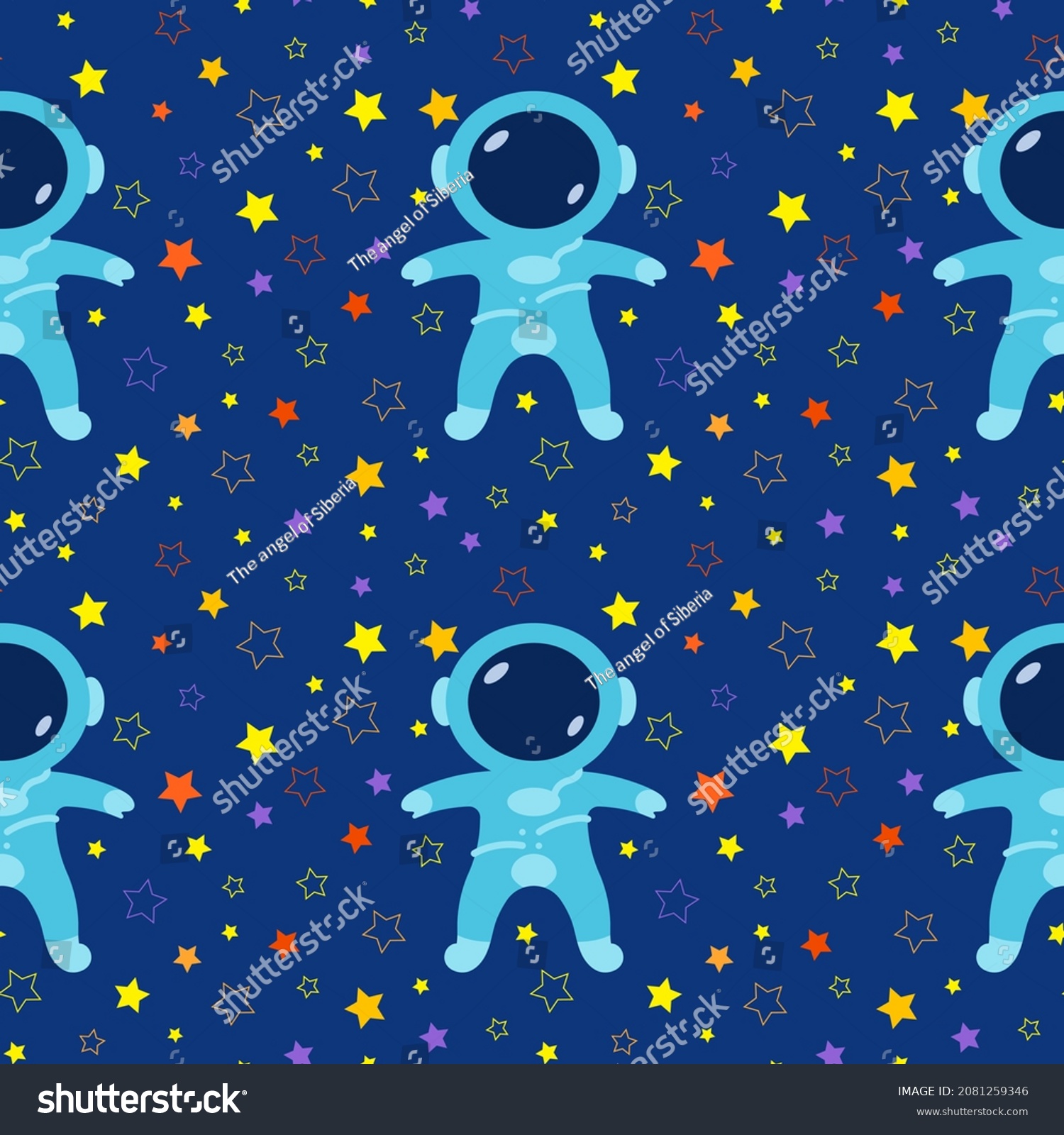 Astronaut Pattern Floats Space Vector Illustration Stock Vector ...