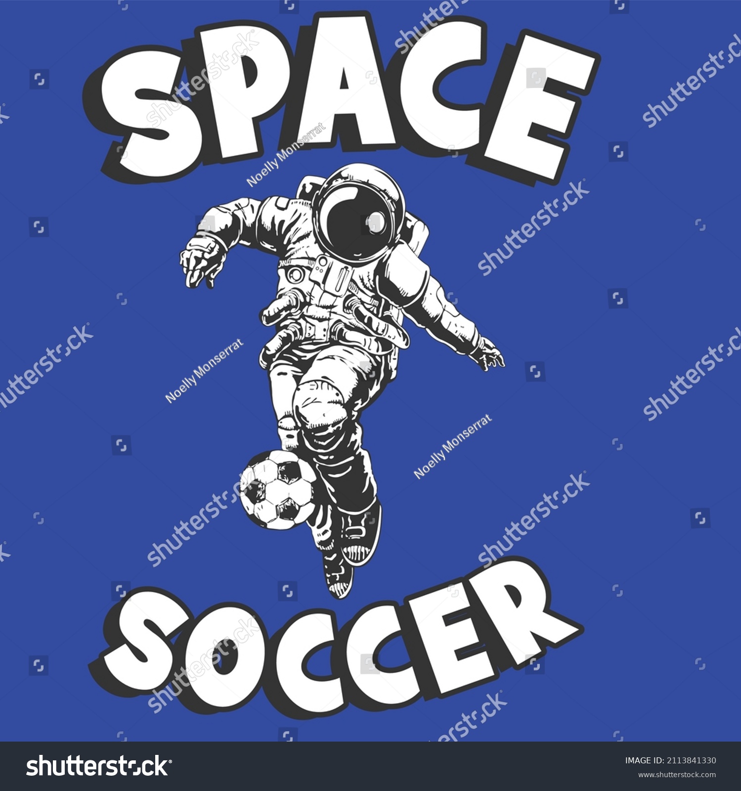 Astronaut Player Space Soccer Vector Stock Vector (Royalty Free) 2113841330