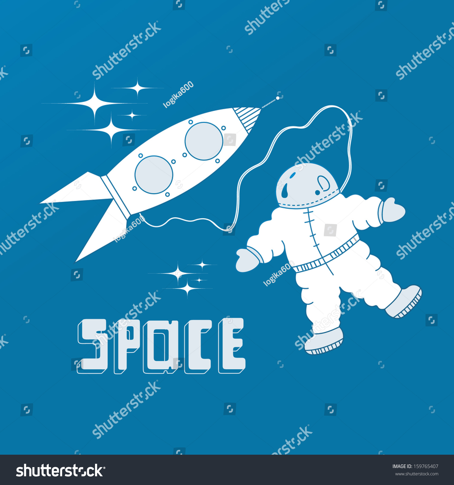 Astronaut Space Walking Vector Illustration: vetor stock (livre de ...