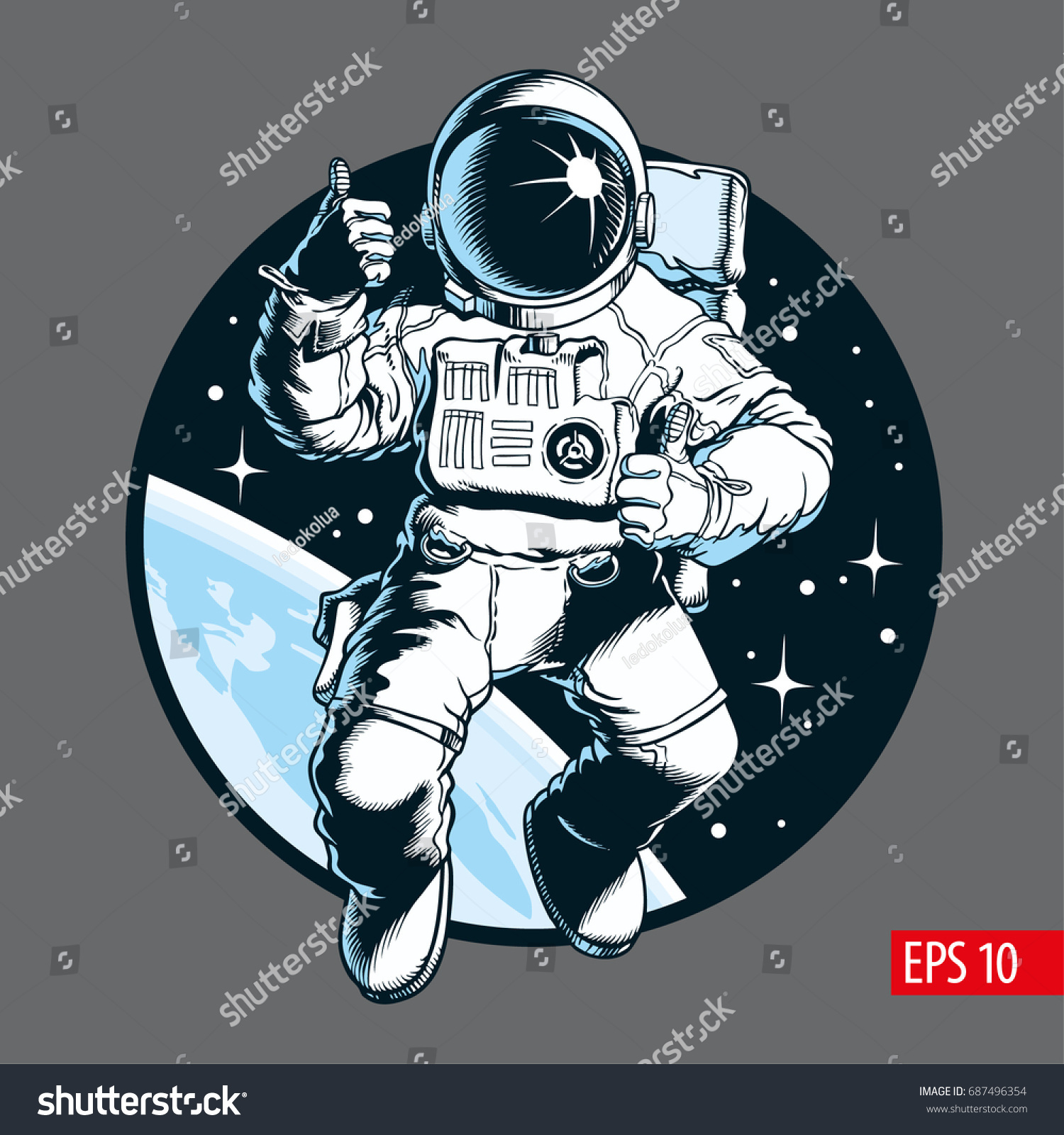 Astronaut Vector Illustration Stock Vector (Royalty Free) 687496354 ...