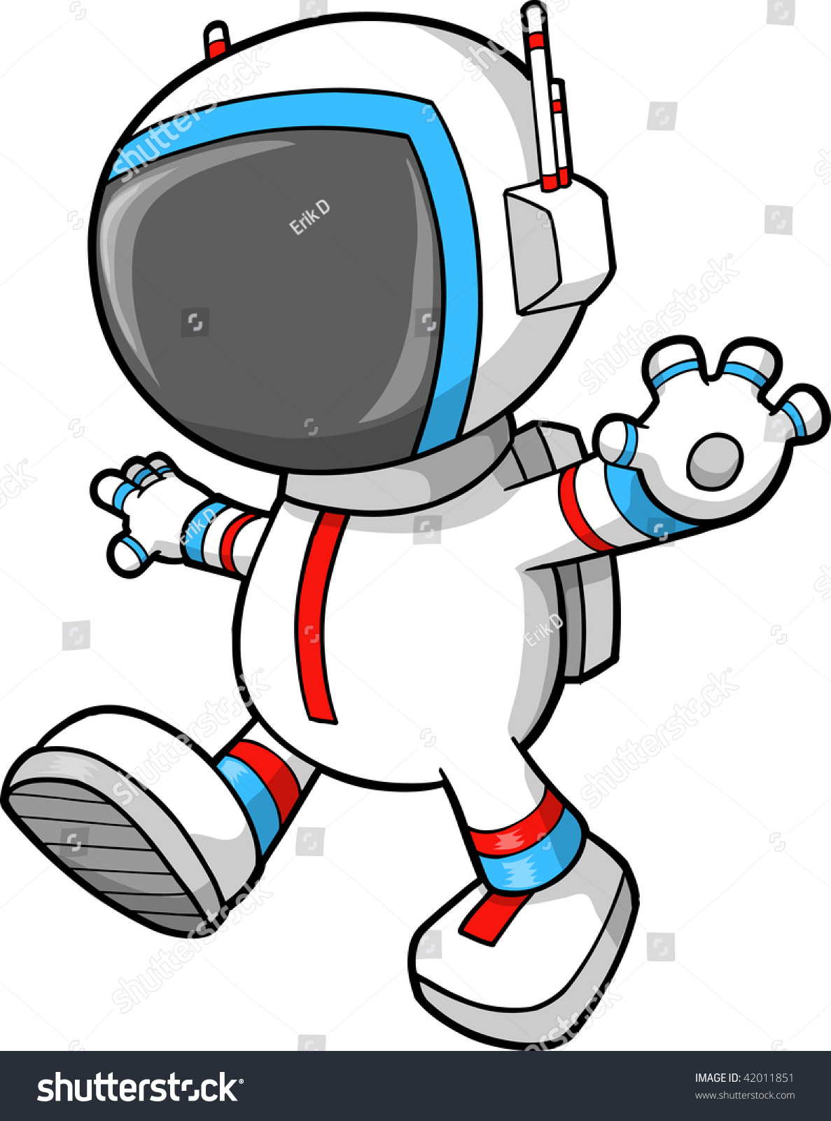 Astronaut Walking Vector Illustration Stock Vector (Royalty Free ...