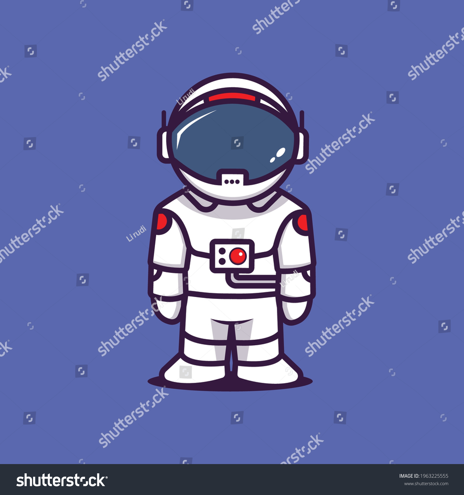 Astronaut Simple Pose Stock Vector (Royalty Free) 1963225555 | Shutterstock