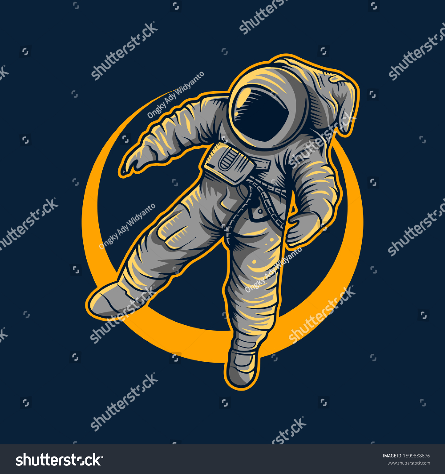 Astronaut Moon Vector Illustration Stock Vector (Royalty Free ...