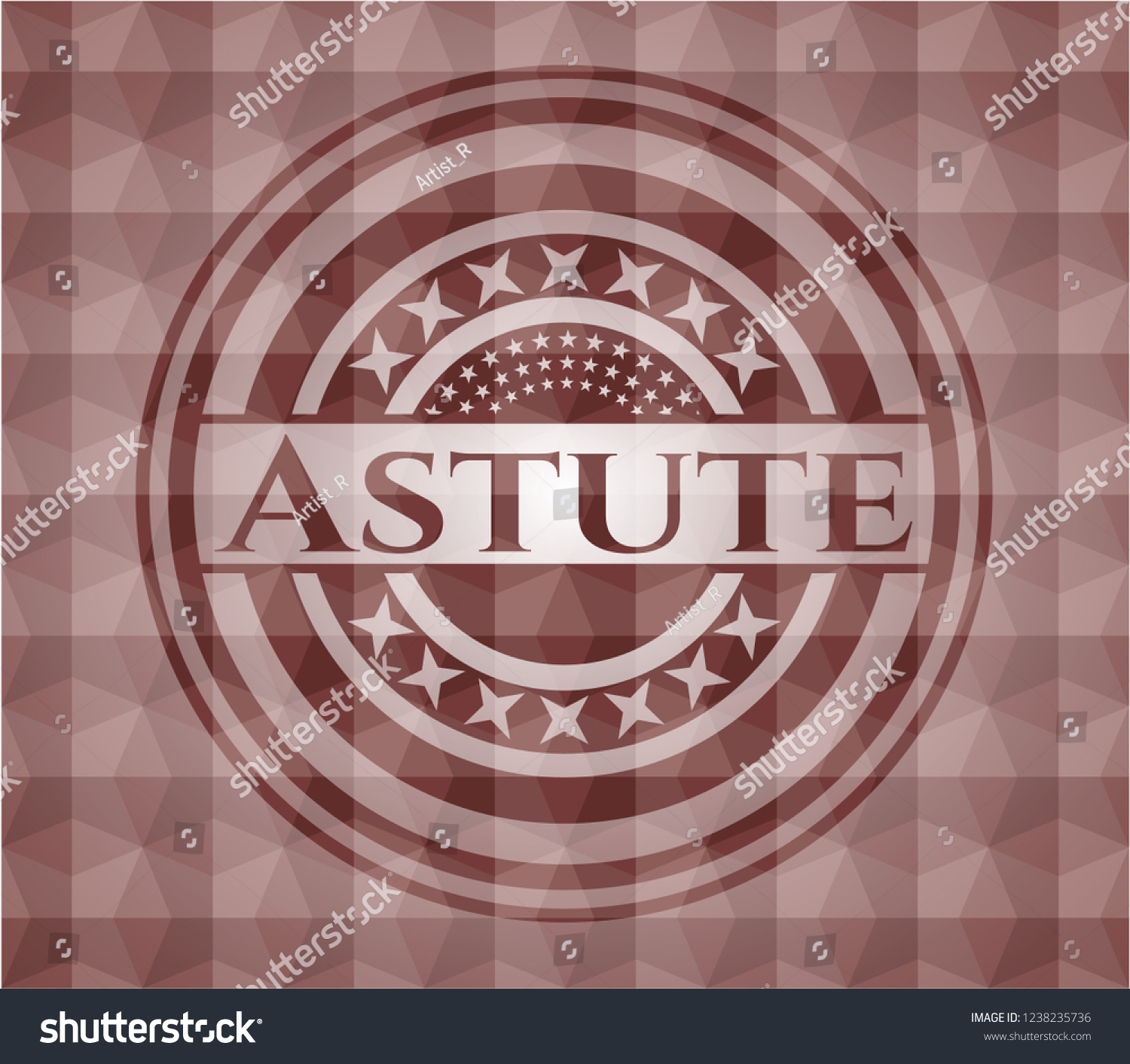 Astute Red Geometric Pattern Emblem Seamless Stock Vector (Royalty Free ...