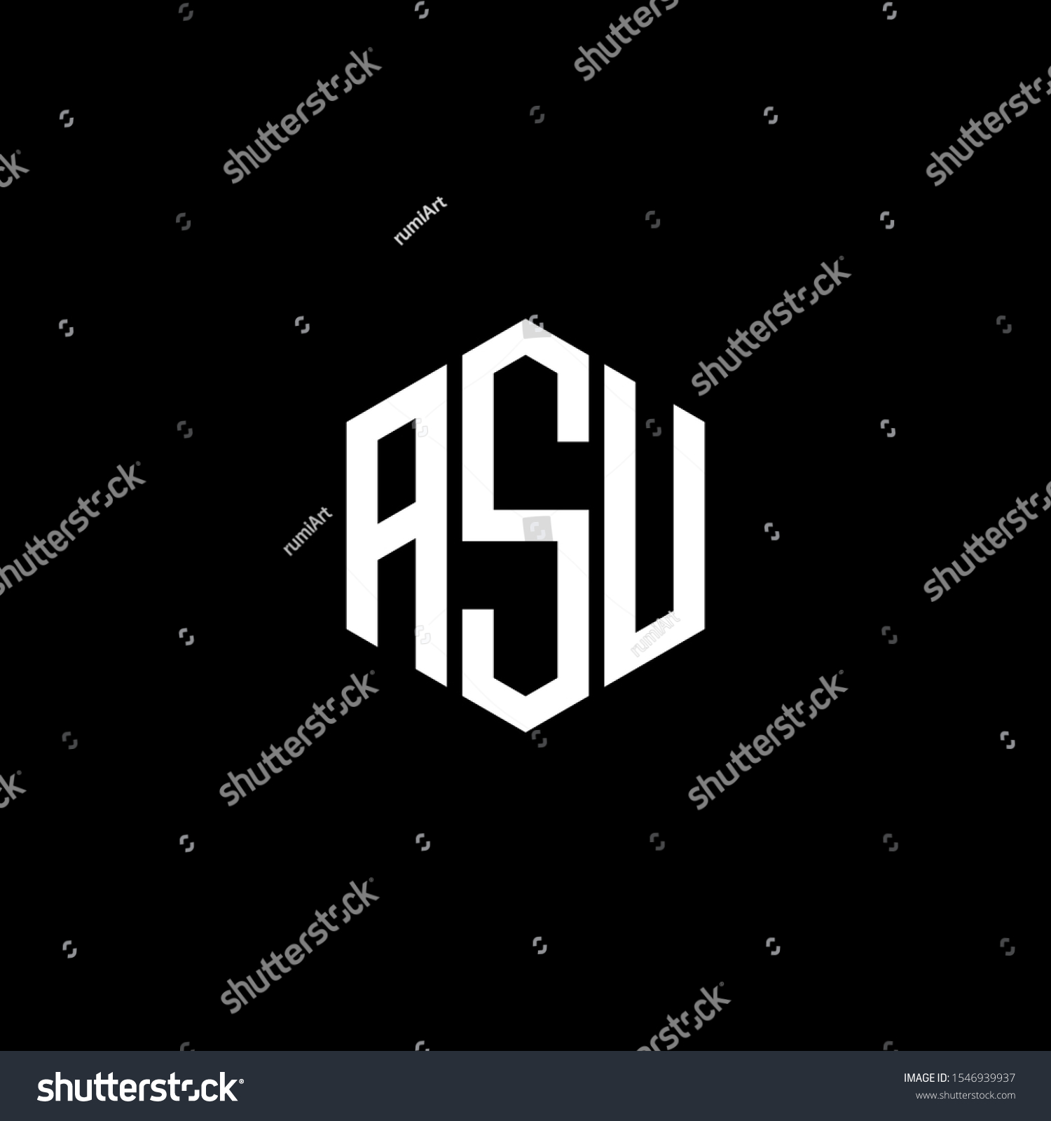 Asu Letter Logo Design Polygon Monogram Stock Vector (Royalty Free ...