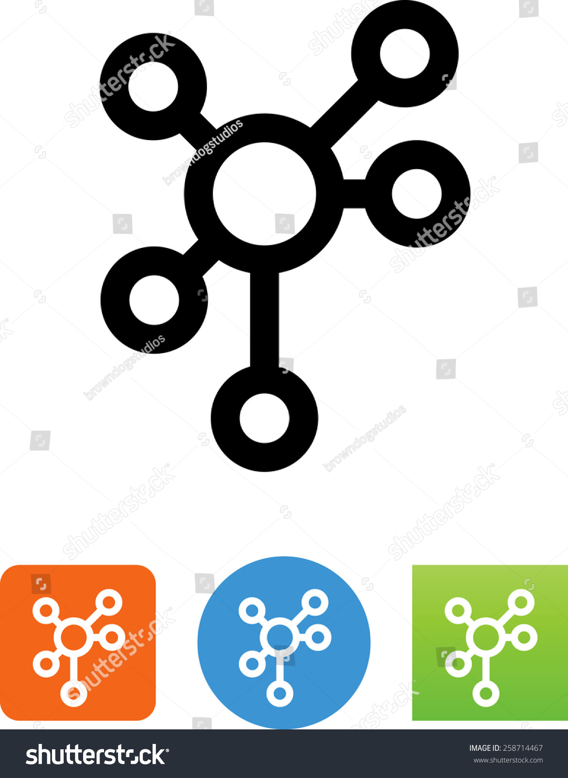 Asymmetrical Hub Icon Stock Vector (Royalty Free) 258714467