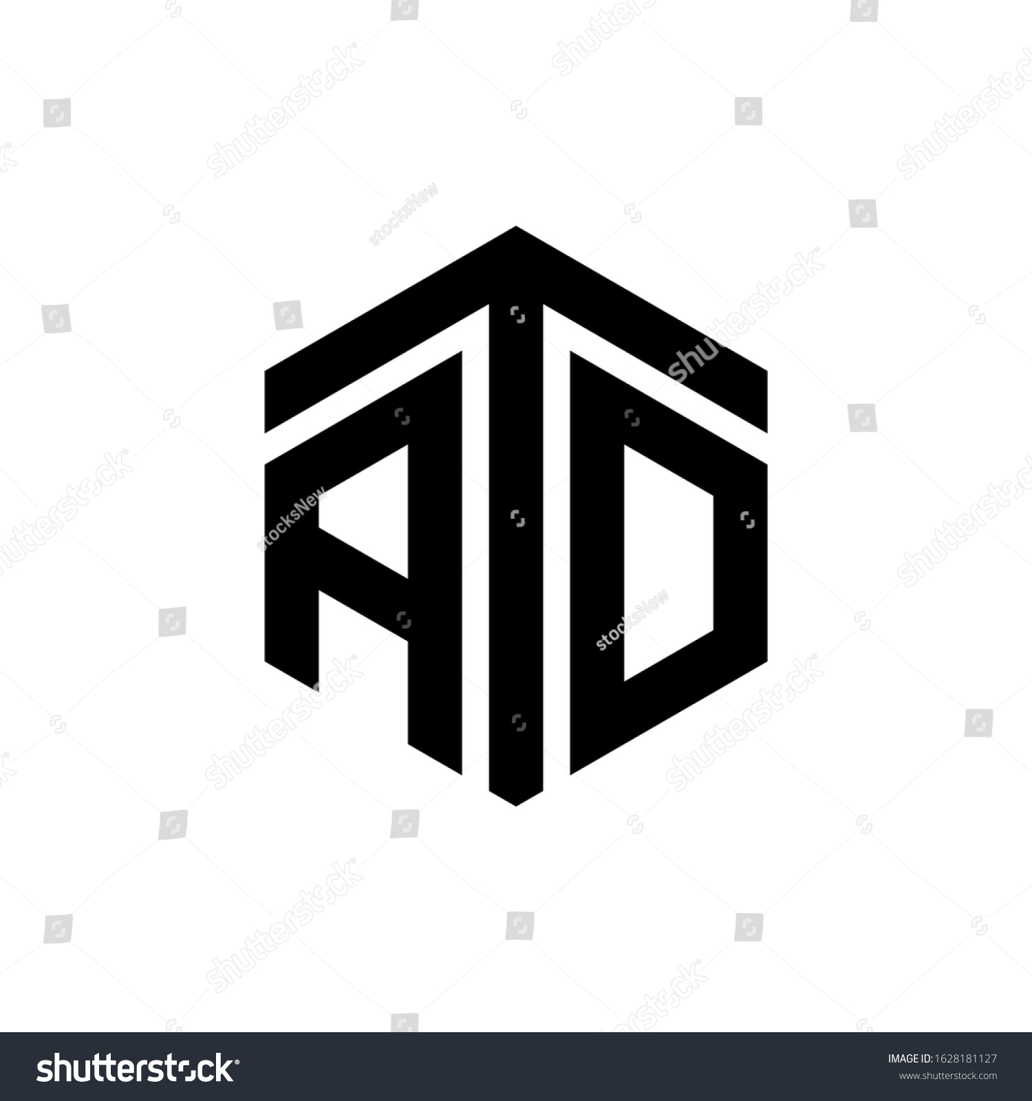 Atd Letter Logo Design Polygon Monogram Stock Vector (Royalty Free ...