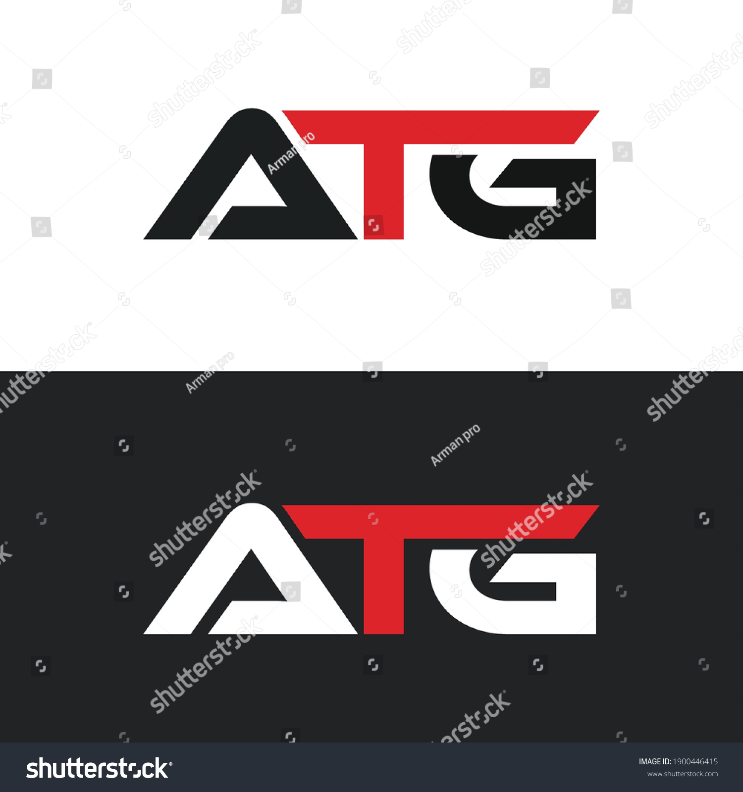 Atg Letter Logo Design Vector: vetor stock (livre de direitos ...