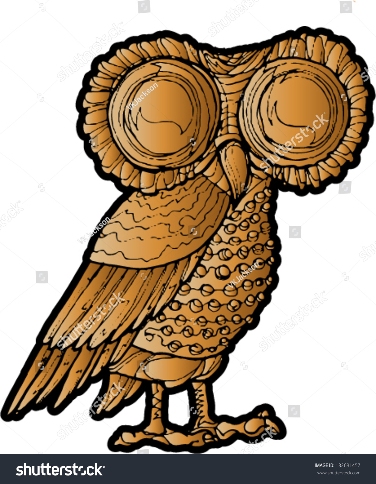 Athenian Owl Stock Vector (Royalty Free) 132631457