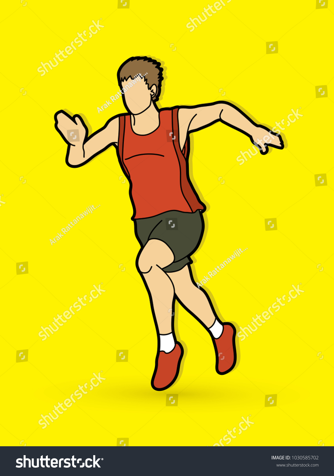 Athlete Runner Man Runner Running Graphic Stock Vector (Royalty Free ...