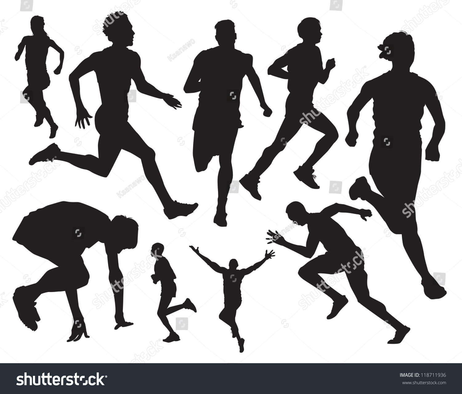 Athlete Silhouette Stock Vector Illustration 118711936 : Shutterstock