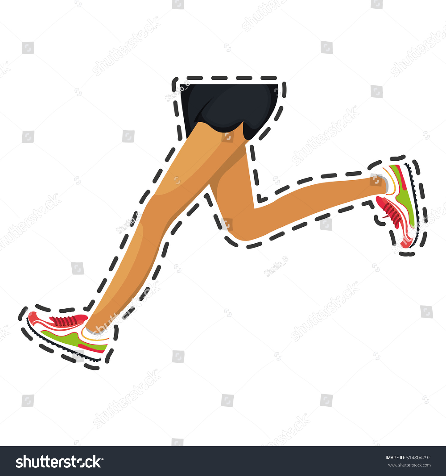 Athletes Feet Running Isolated Stock Vector (Royalty Free) 514804792 ...