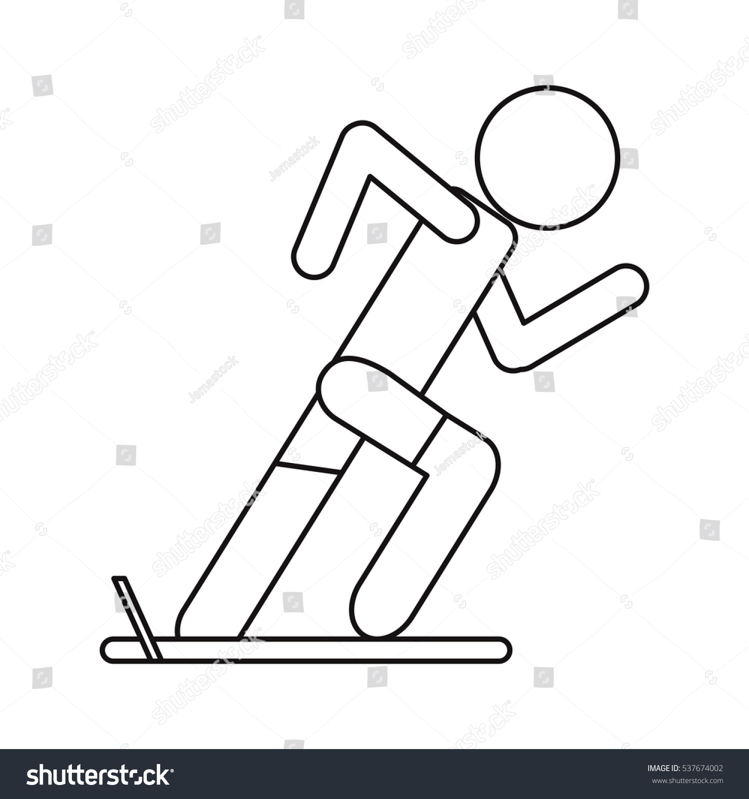 Athletic Runner Sport Active Outline Stock Vector (Royalty Free) 537674002