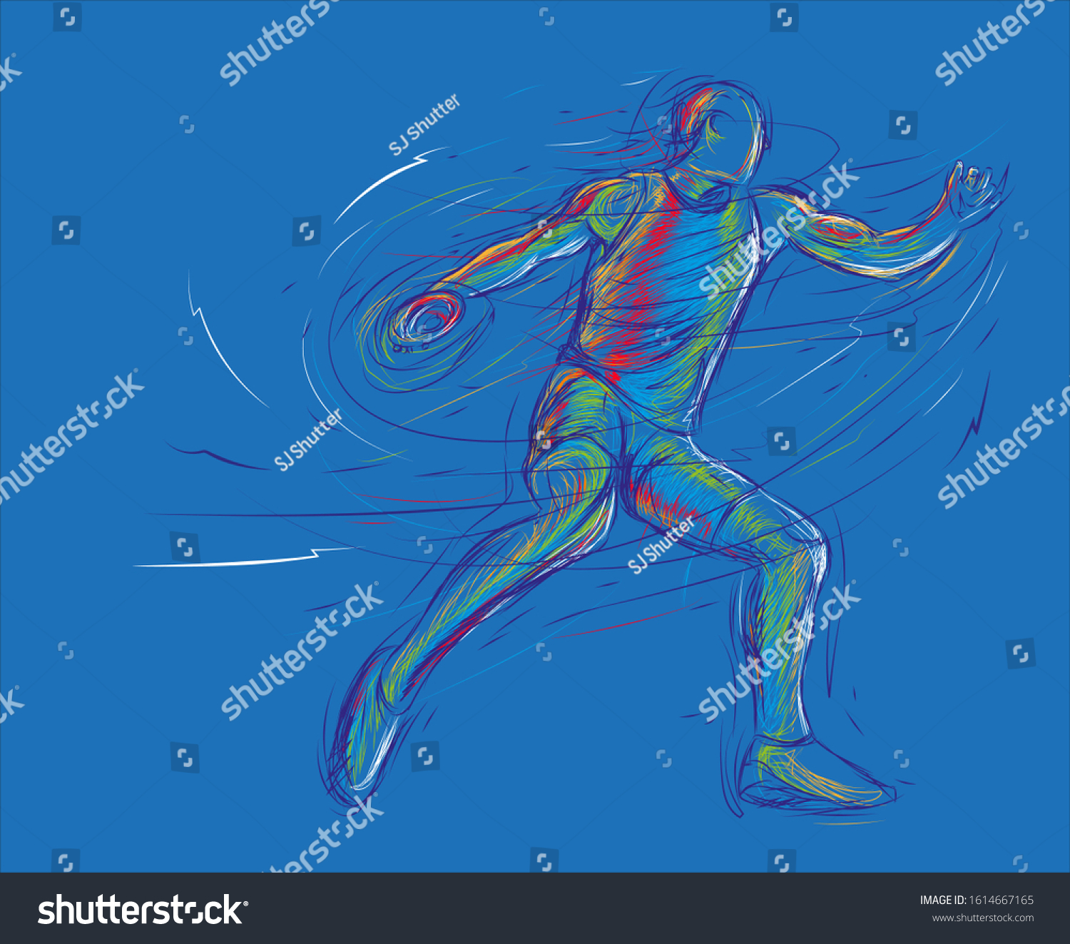 Athletic Throwing Vector Sketch Illustration Stock Vector (Royalty Free ...