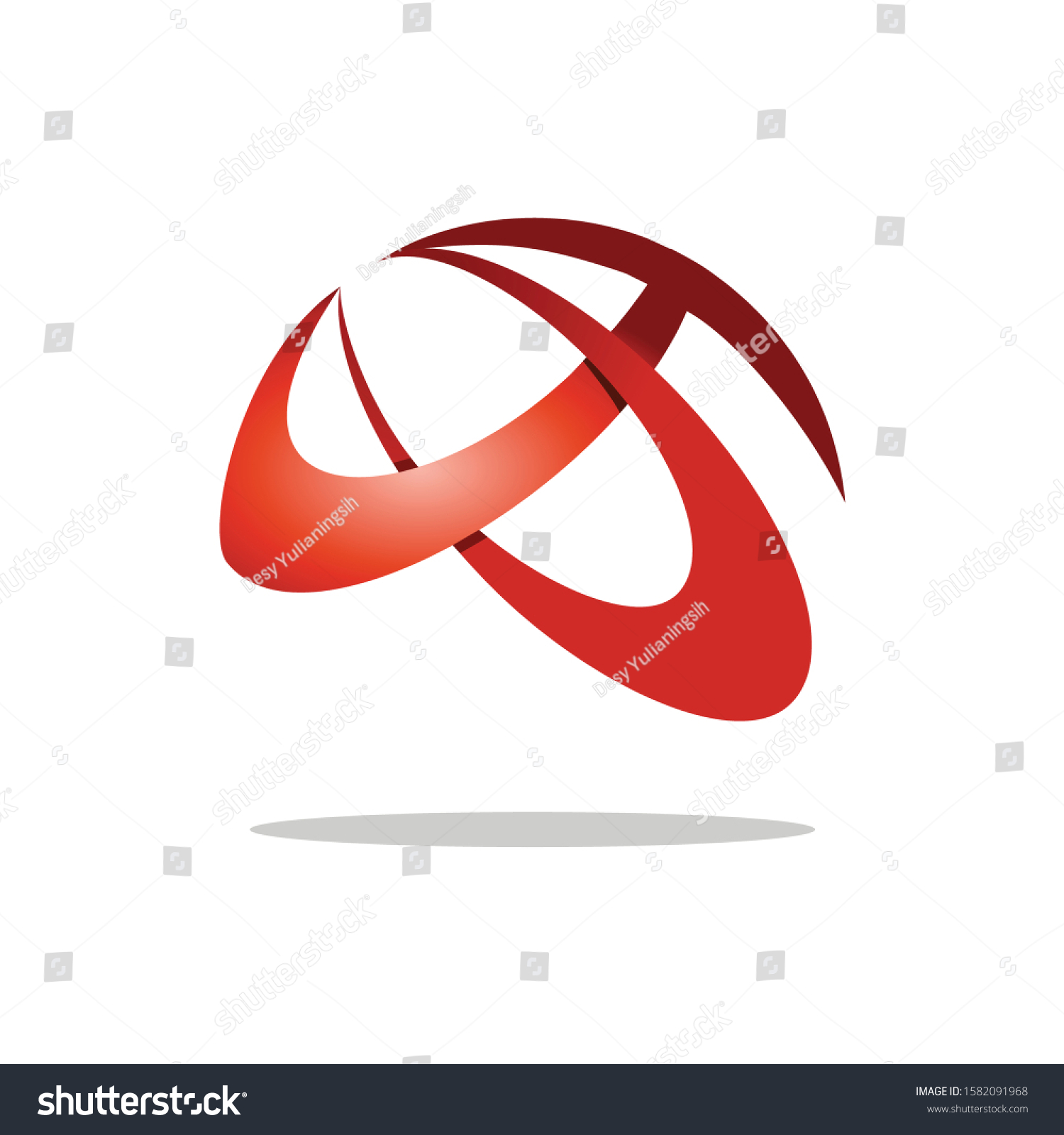 Atlas Logo Vector Red Design Globe Stock Vector (Royalty Free) 1582091968