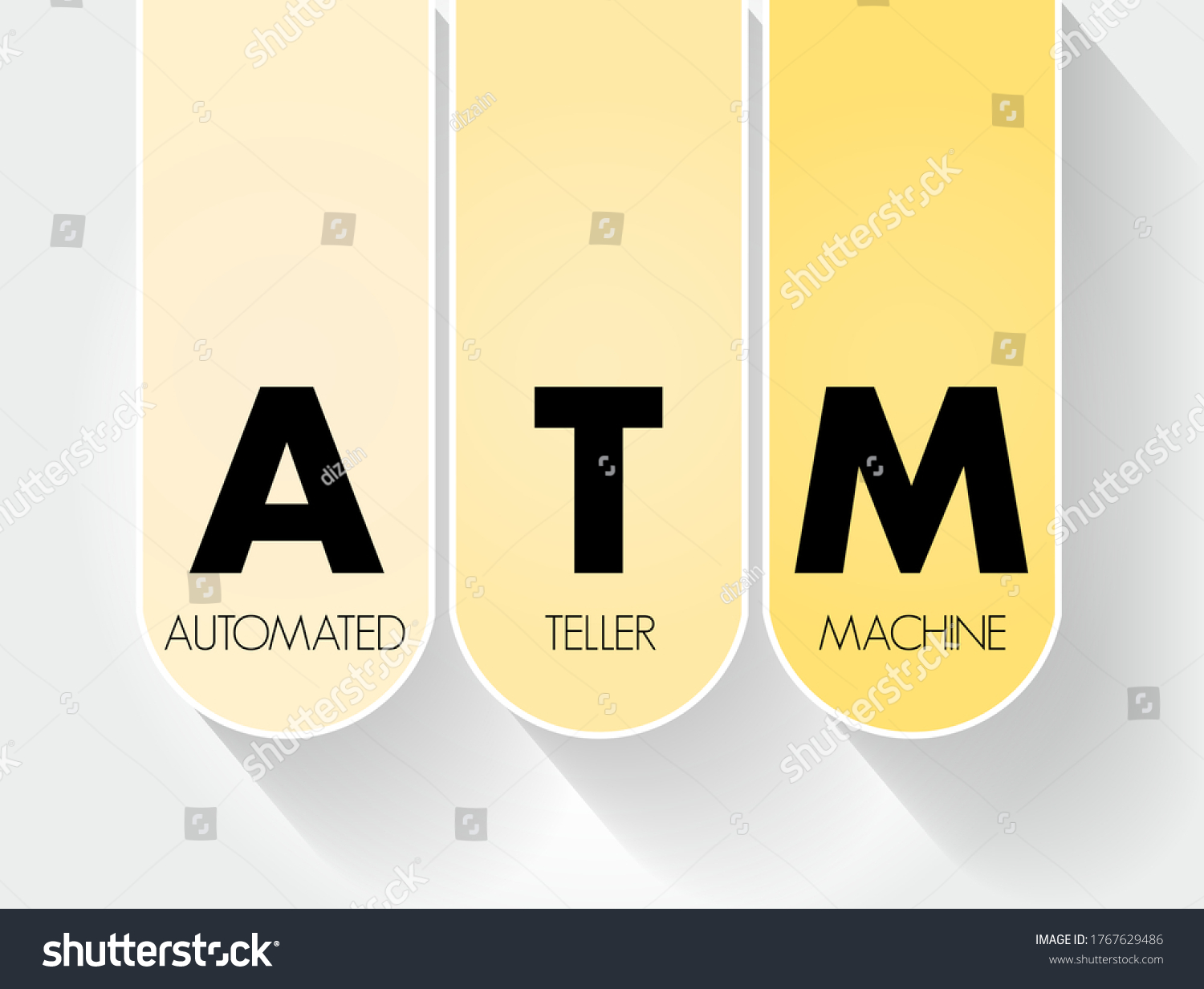 Atm Automated Teller Machine Acronym Concept Stock Vector (Royalty Free ...