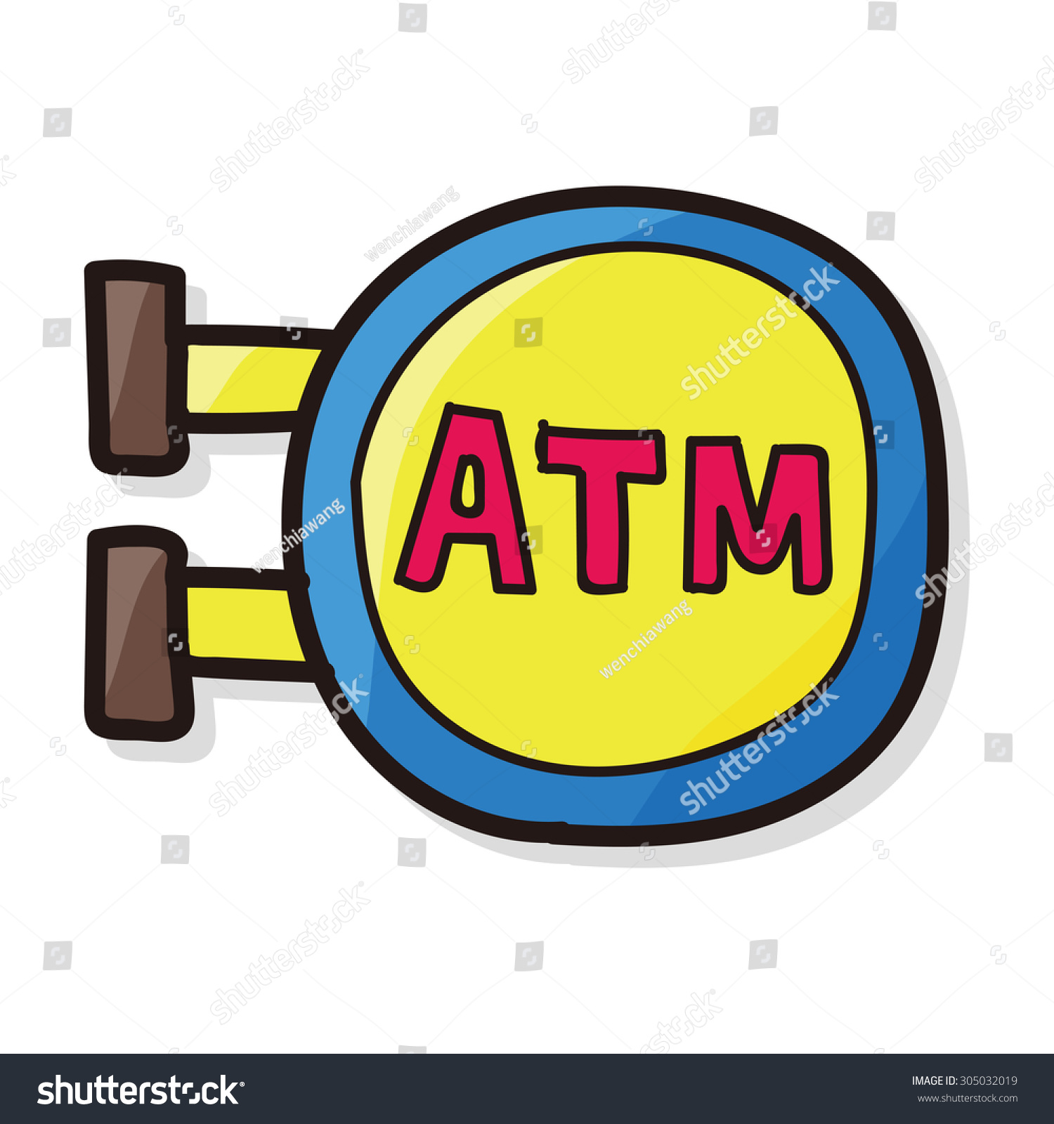 Atm Color Doodle Stock Vector (Royalty Free) 305032019