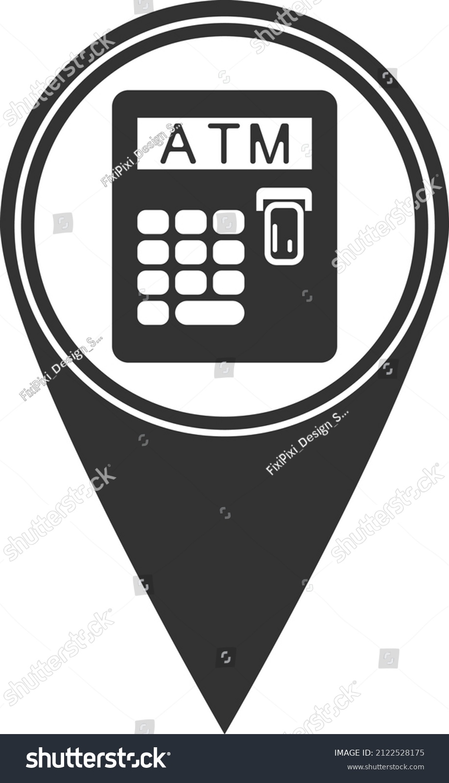 Atm Machine Location Icon Vector Atm Stock Vector (Royalty Free) 2122528175