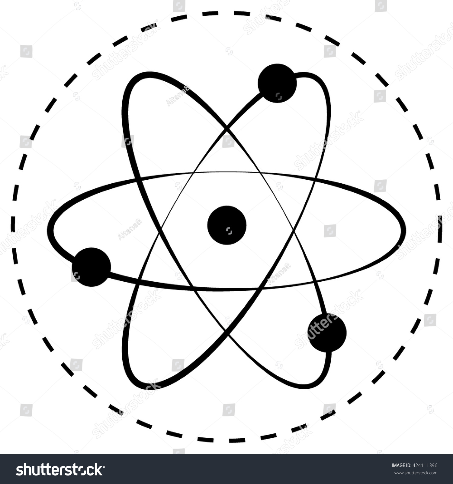 Atom Black Vector Icons Stock Vector (Royalty Free) 424111396 ...
