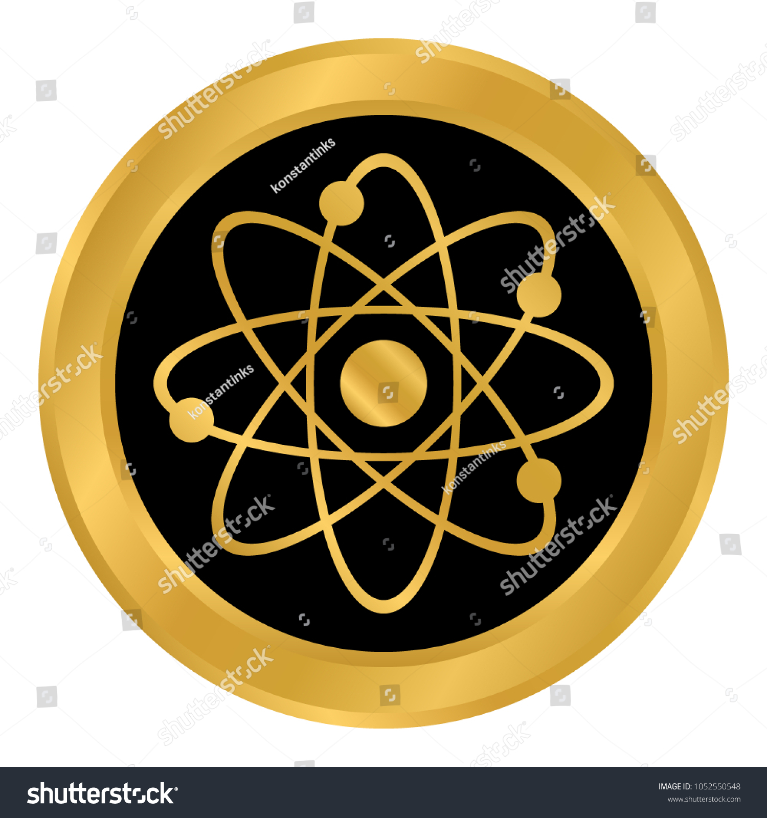 Atom Button On White Background Vector Stock Vector (Royalty Free ...