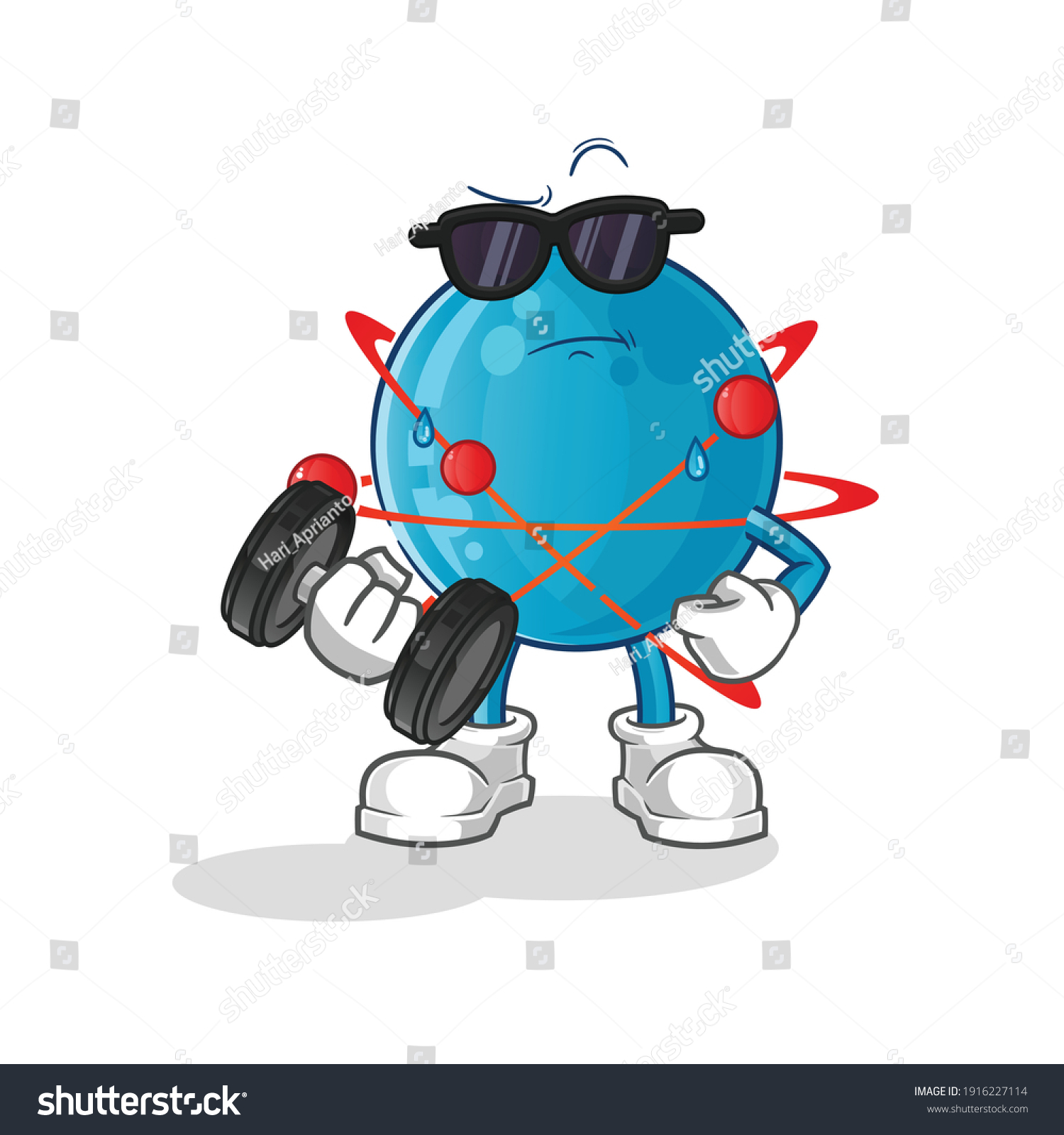 Atom Character Cartoon Mascot Vector Stock Vector (Royalty Free ...