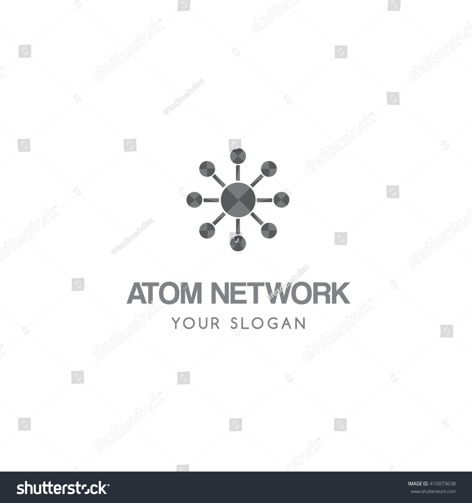 Atom Connection Center Junction Logo Stock Vector (Royalty Free) 415073638