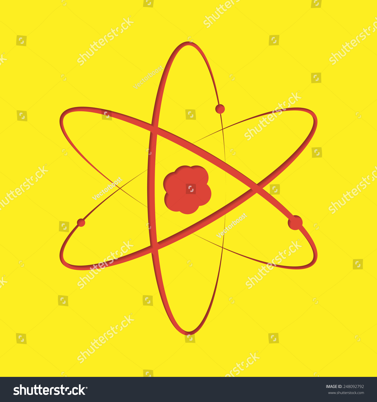 Atom Cutout Paper Style Stock Vector (Royalty Free) 248092792 ...