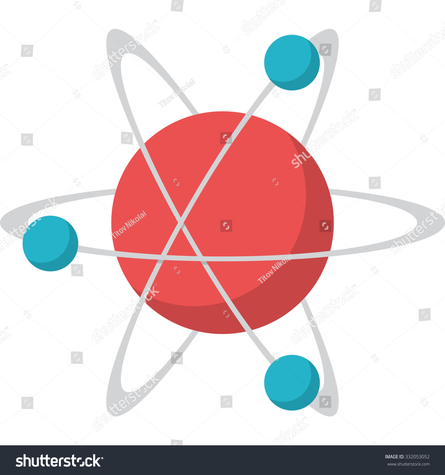 Atom Flat Design Vector Illustration Isolated Stock Vector (Royalty ...