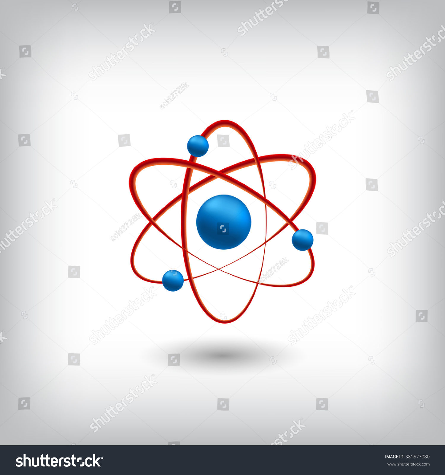 Atom Icon Physics Logo Atom Model Stock Vector (Royalty Free) 381677080
