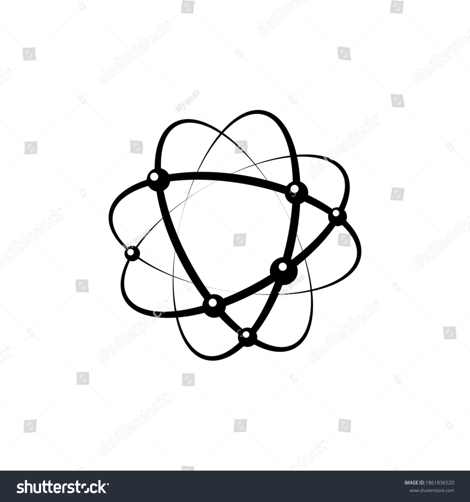 Atom Icon Vector Atom Symbols Stock Vector (Royalty Free) 1861836520 ...